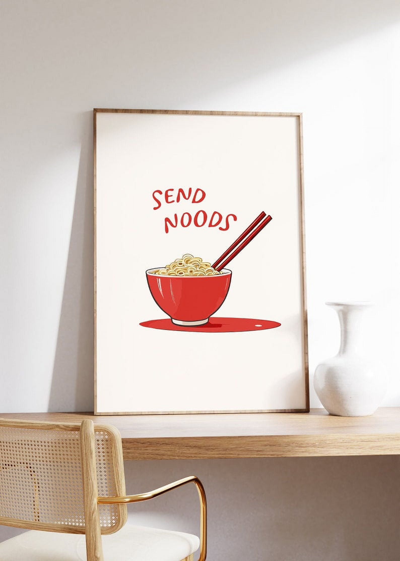 Onimhouse Poster Noodles Print, Cute Cooking Art, Send Noods Print ...