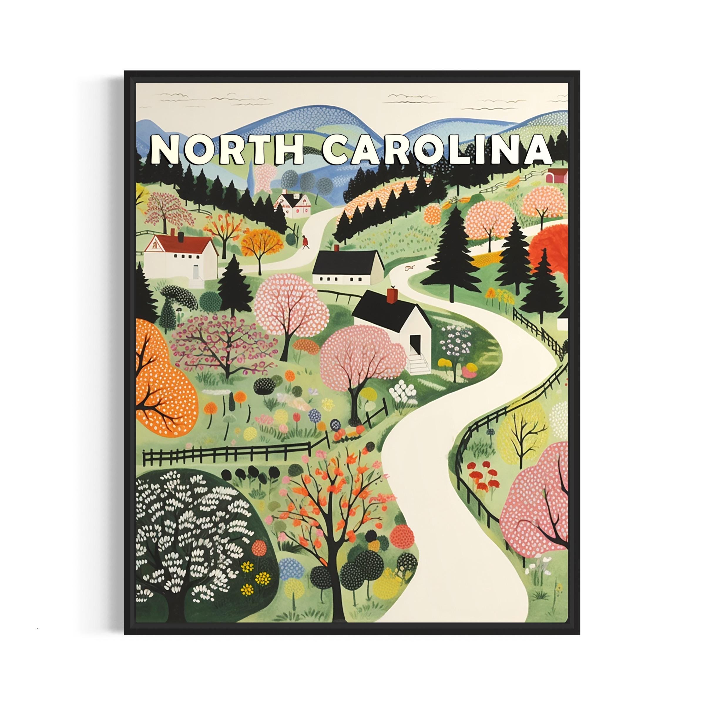Onimhouse Poster North Carolina And Motto Landscape Scenery Poster Art ...