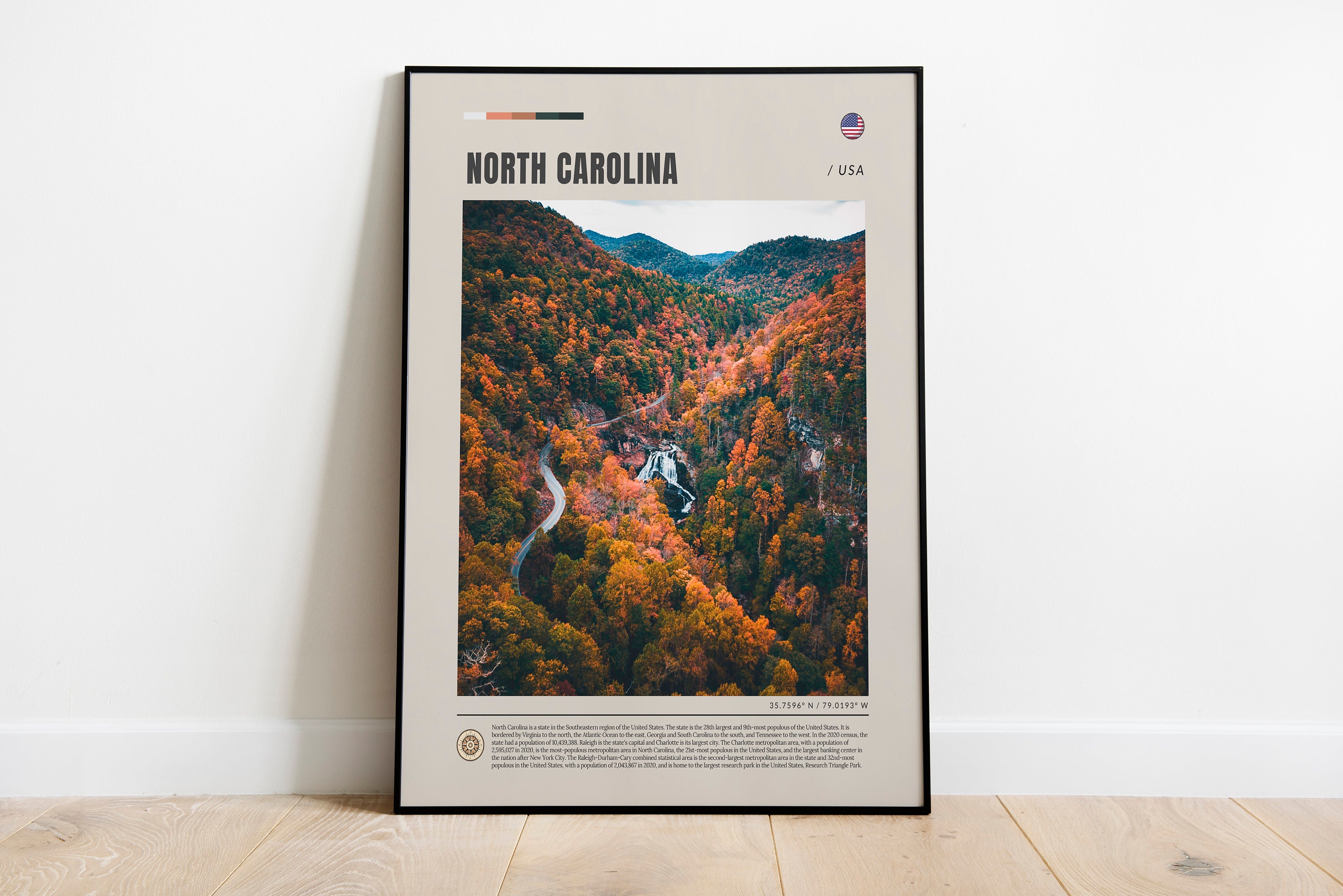 Onimhouse Poster North Carolina Poster, North Carolina Print, North ...