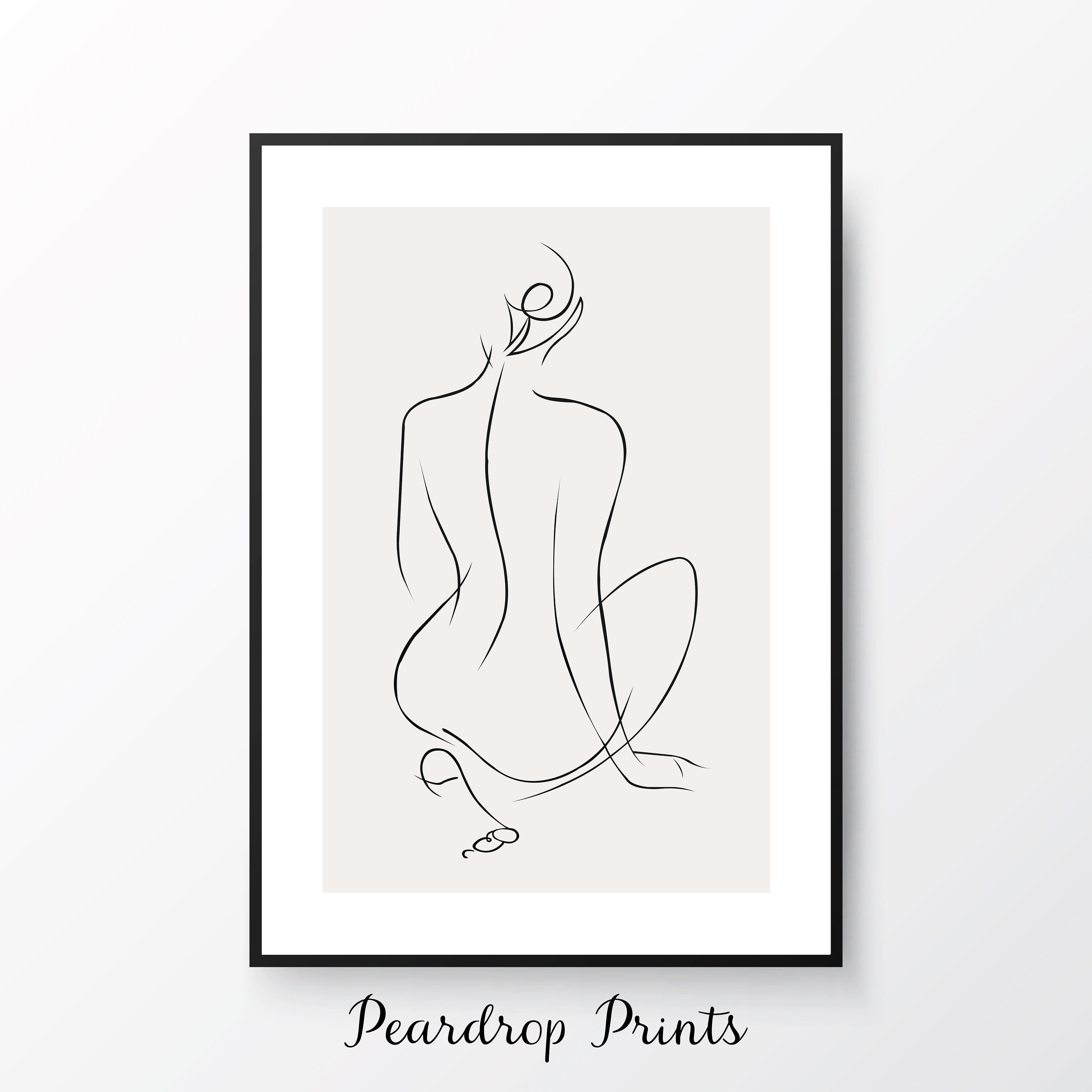 Onimhouse Poster Nude Pencil Drawings | Woman Line Drawing | Abstract ...