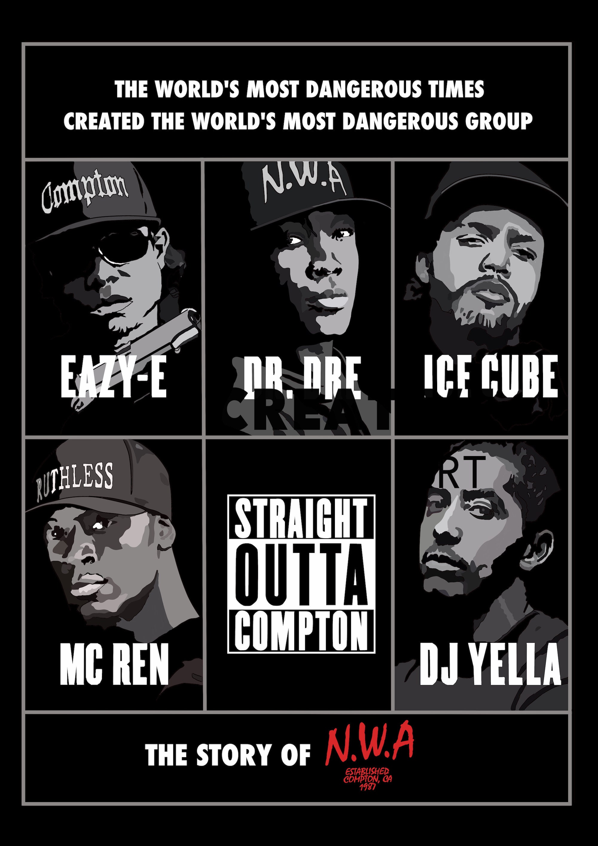 Onimhouse Poster Nwa Poster , Straight Outta Compton Poster, Nwa Movie Wall Art,Home Decor, Hand ...