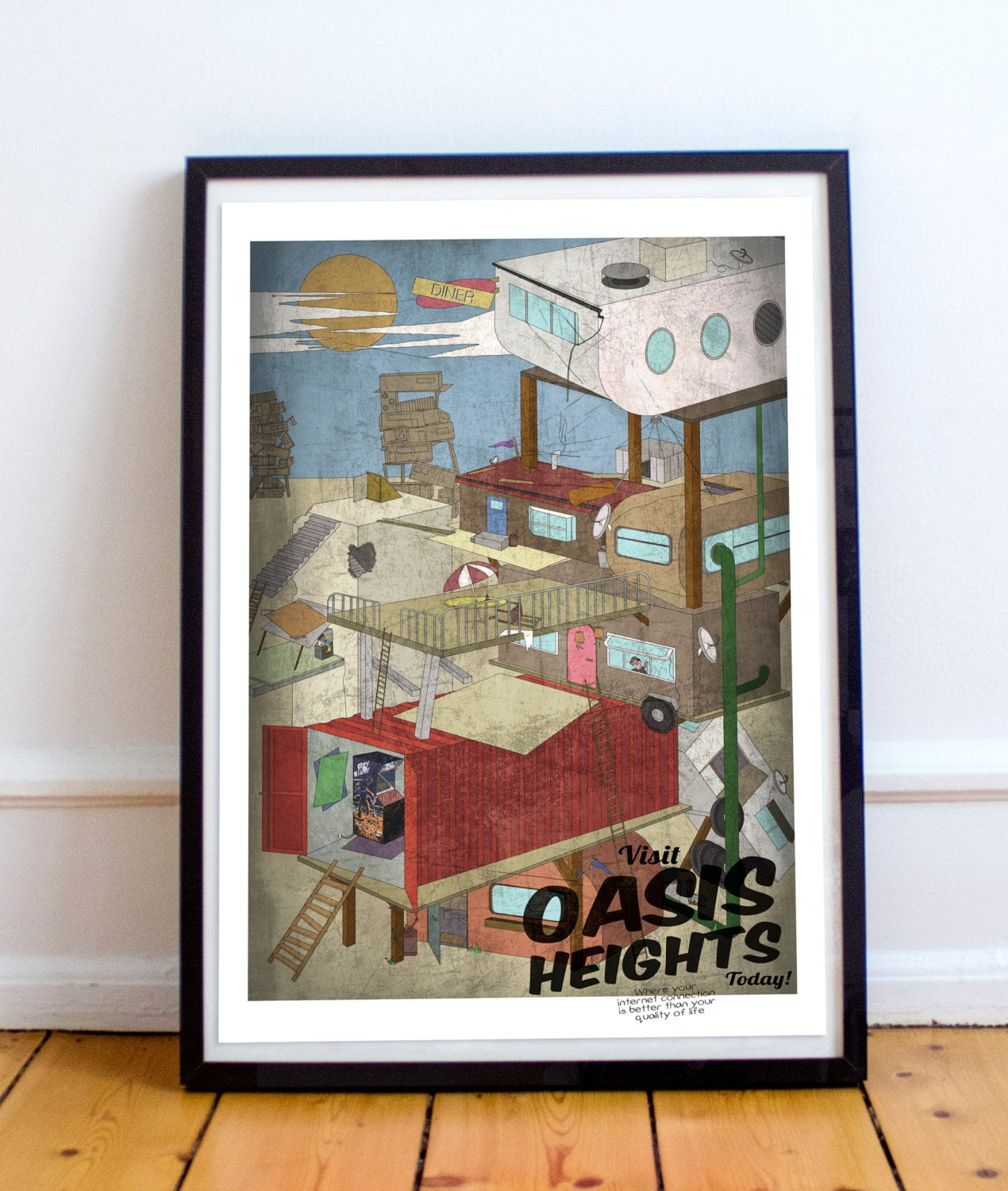 Onimhouse Poster Oasis Heights - Ready Player One Inspired Poster Print Fan Art - Stack City ...