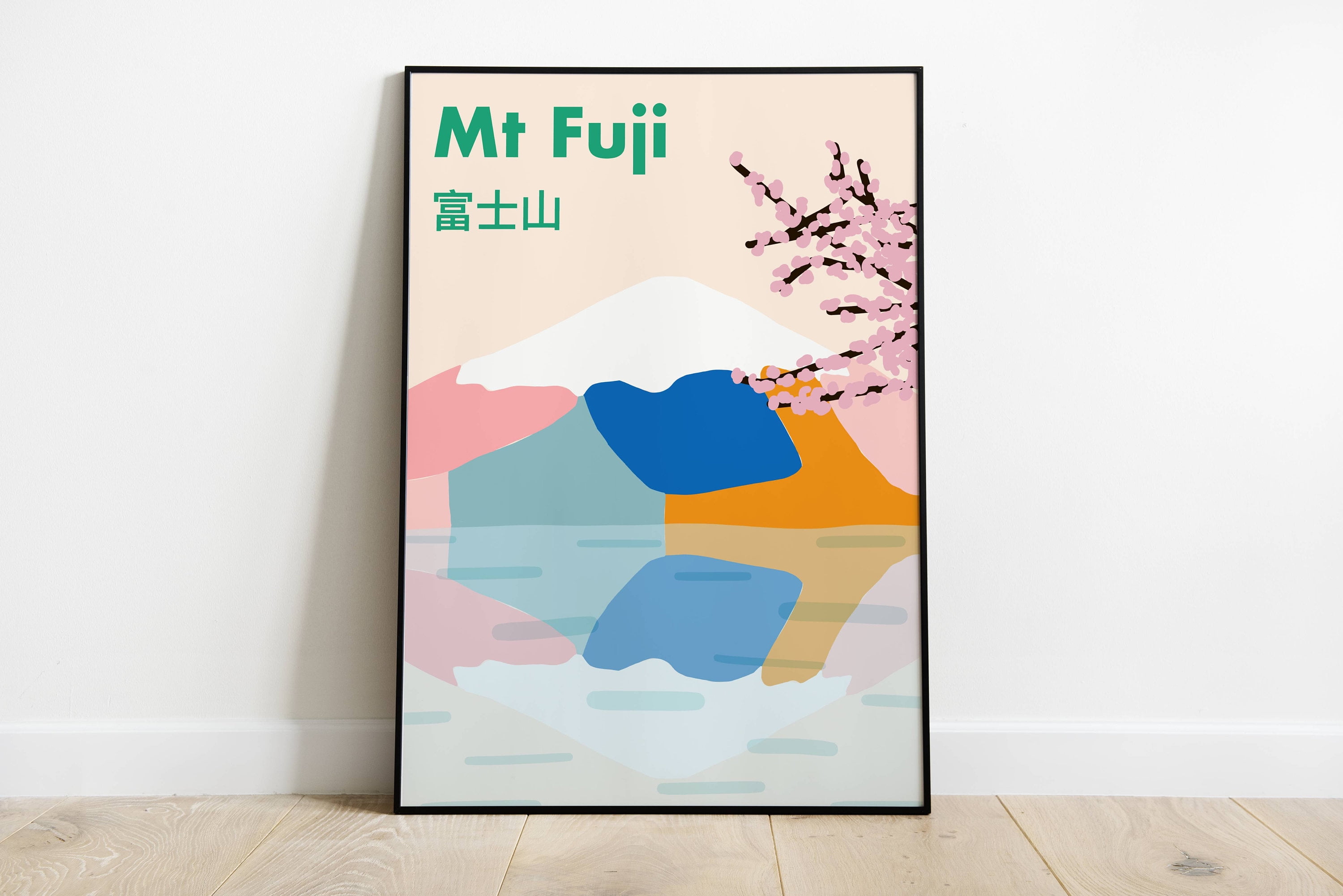 Onimhouse Poster mount fuji wall art | japanese illustration print ...