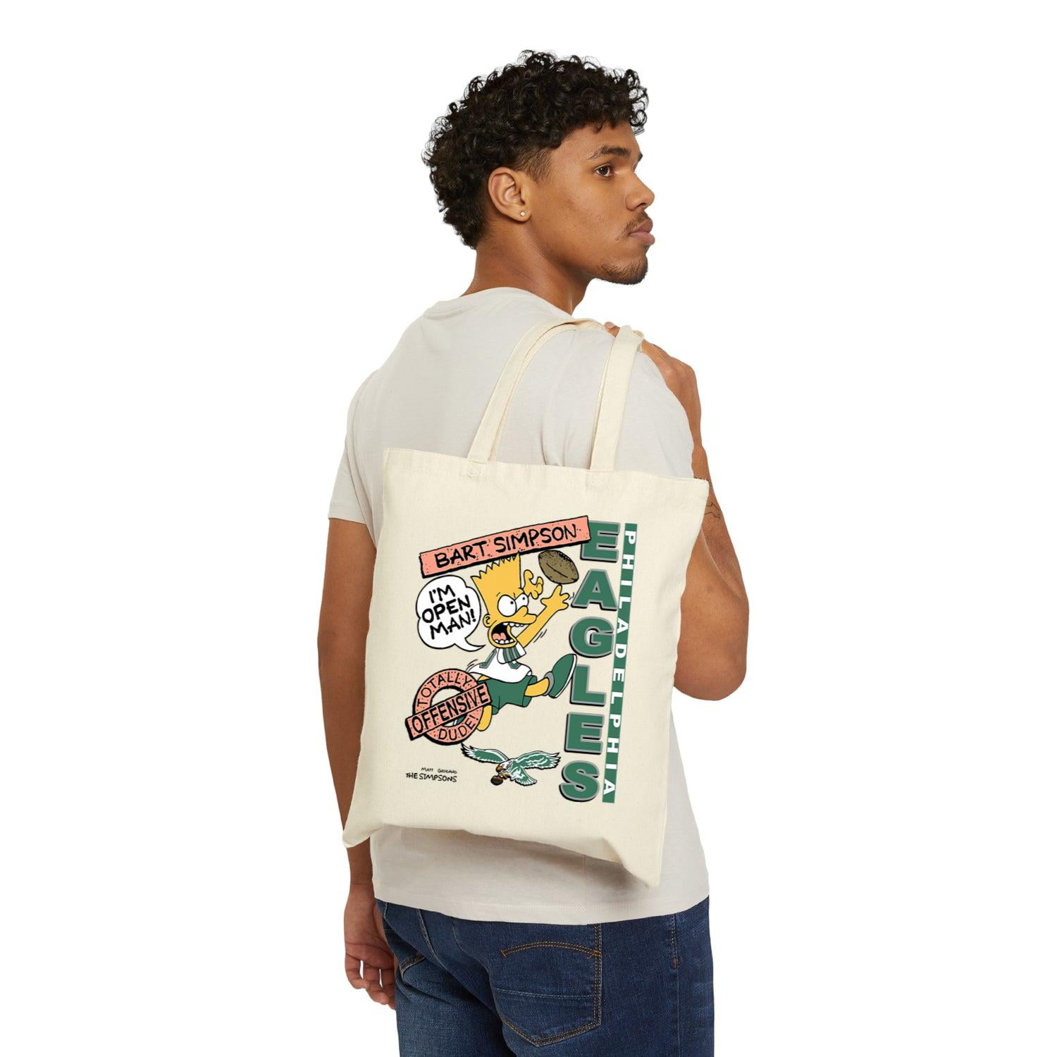 Onimhouse Tote Bag Bart Simpson Eagles 90S Style Bootleg Bag, Canvas ...