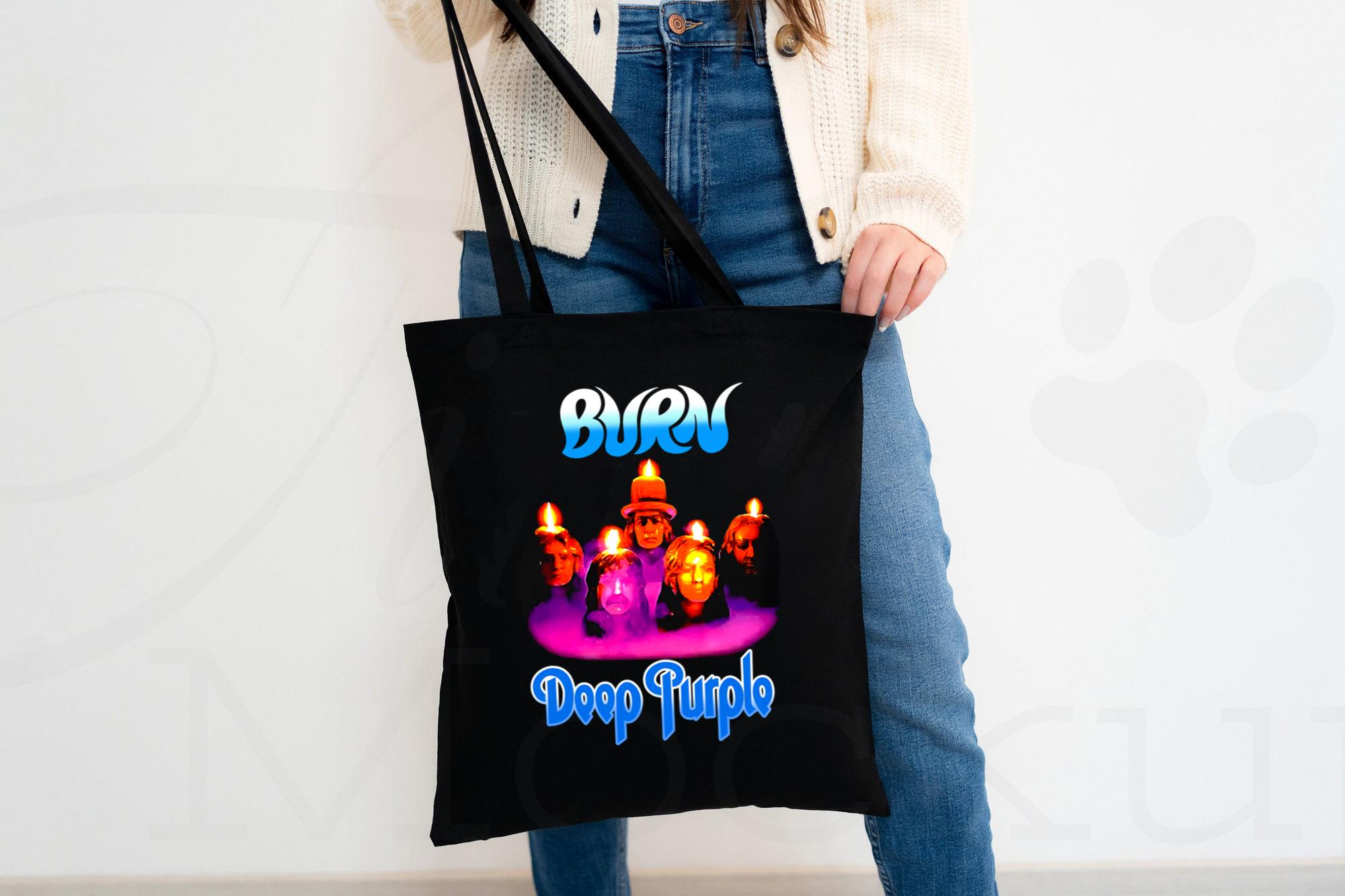 Onimhouse Tote Bag Burn Deep Purple Album Bag, Canvas Tote Bag Birthday ...