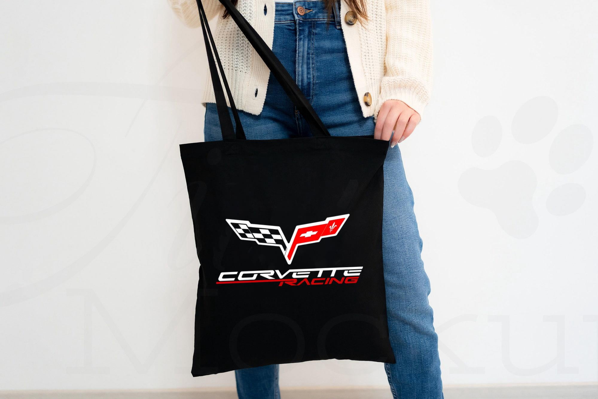 Onimhouse Tote Bag Corvette Racing Car Automotive Black Bag, Canvas ...