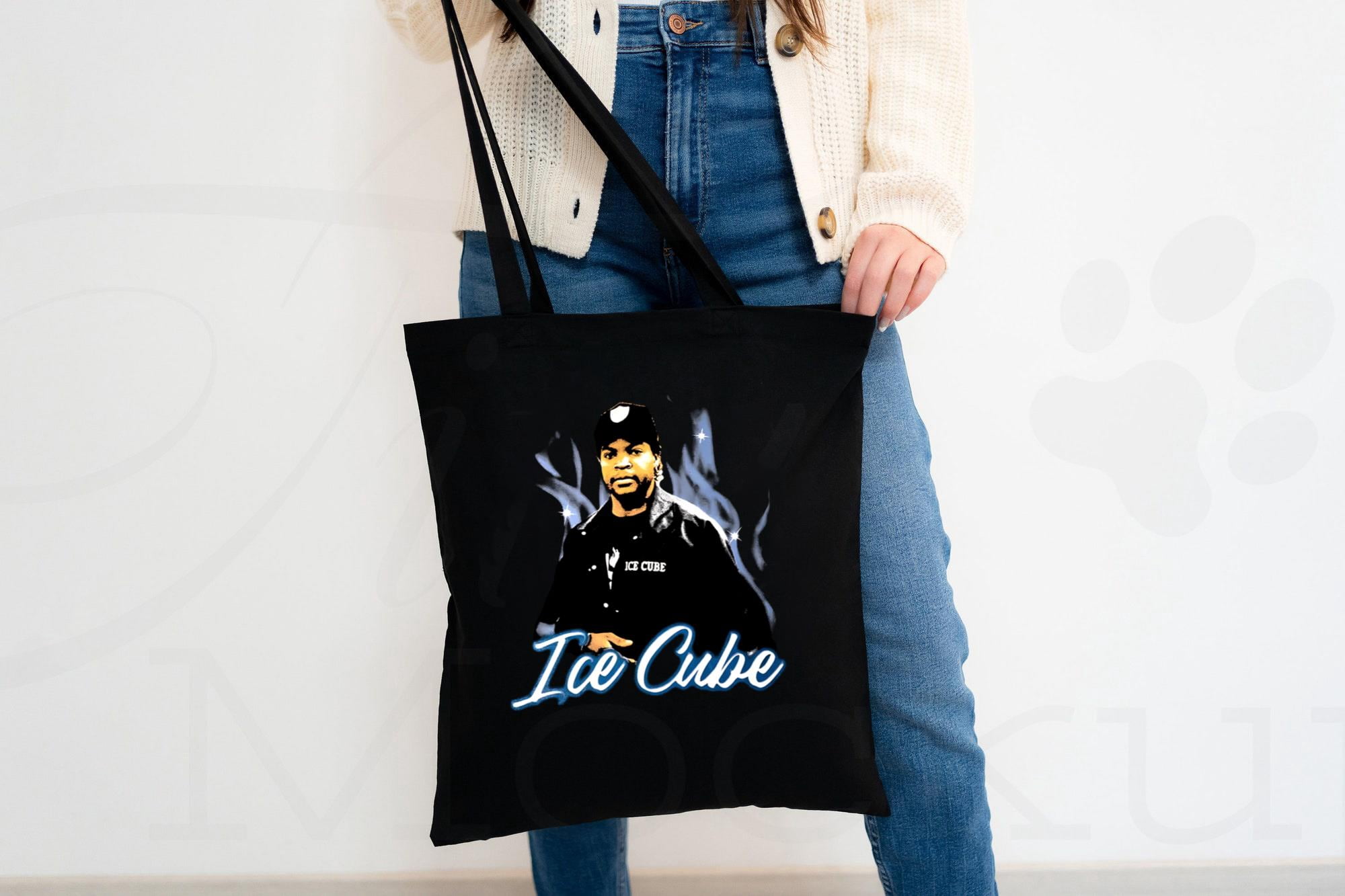 Onimhouse Tote Bag Ice Cube Blue Flames Print Bag, Canvas Tote Bag ...