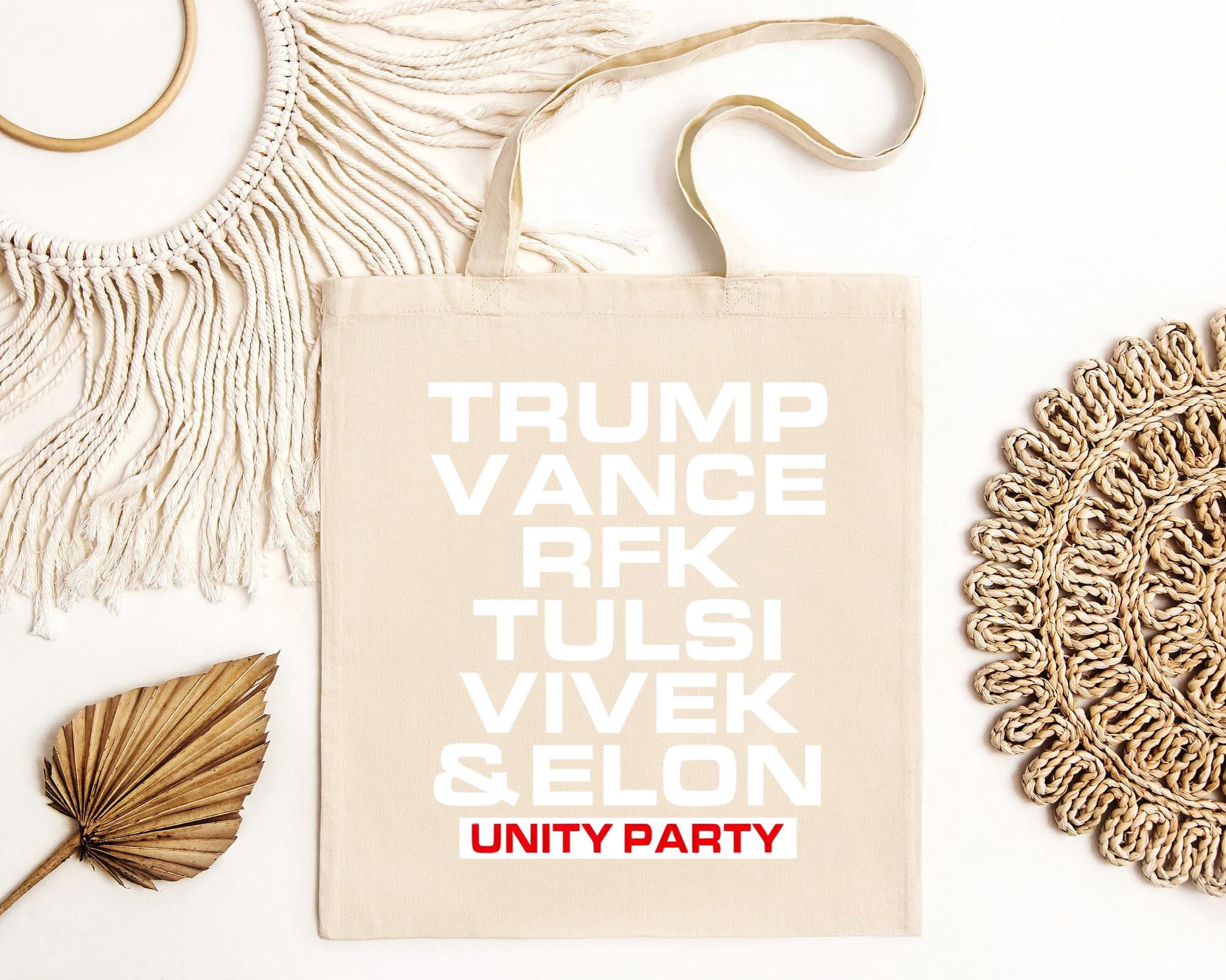 Onimhouse Tote Bag Trump Vance Rfk Tulsi Vivek And Elon Unity Party Bag ...