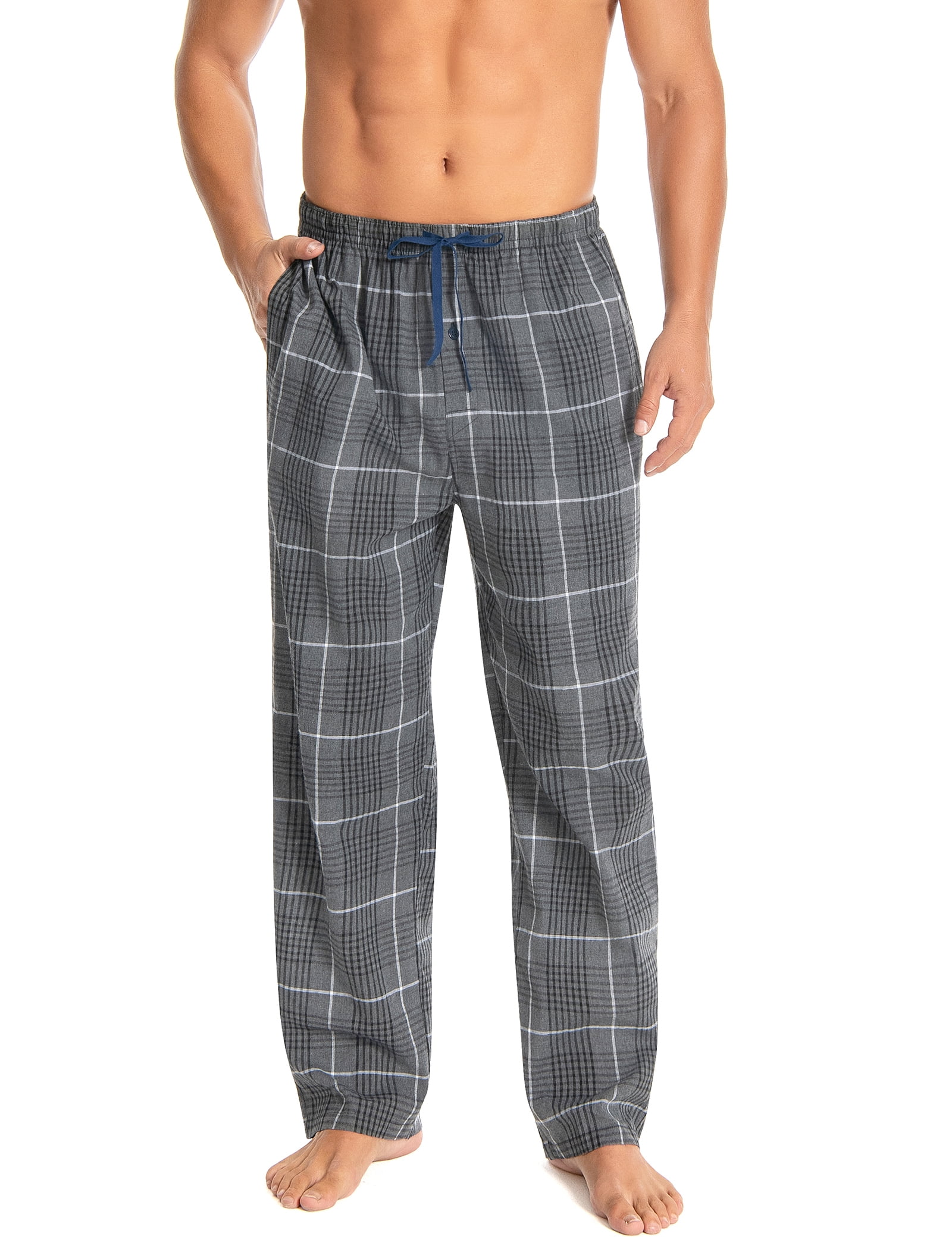 Onimisc Men's 100% Cotton Pajama Pants Lightweight Pjs Bottoms Sleepwear Bottom Pants with ...