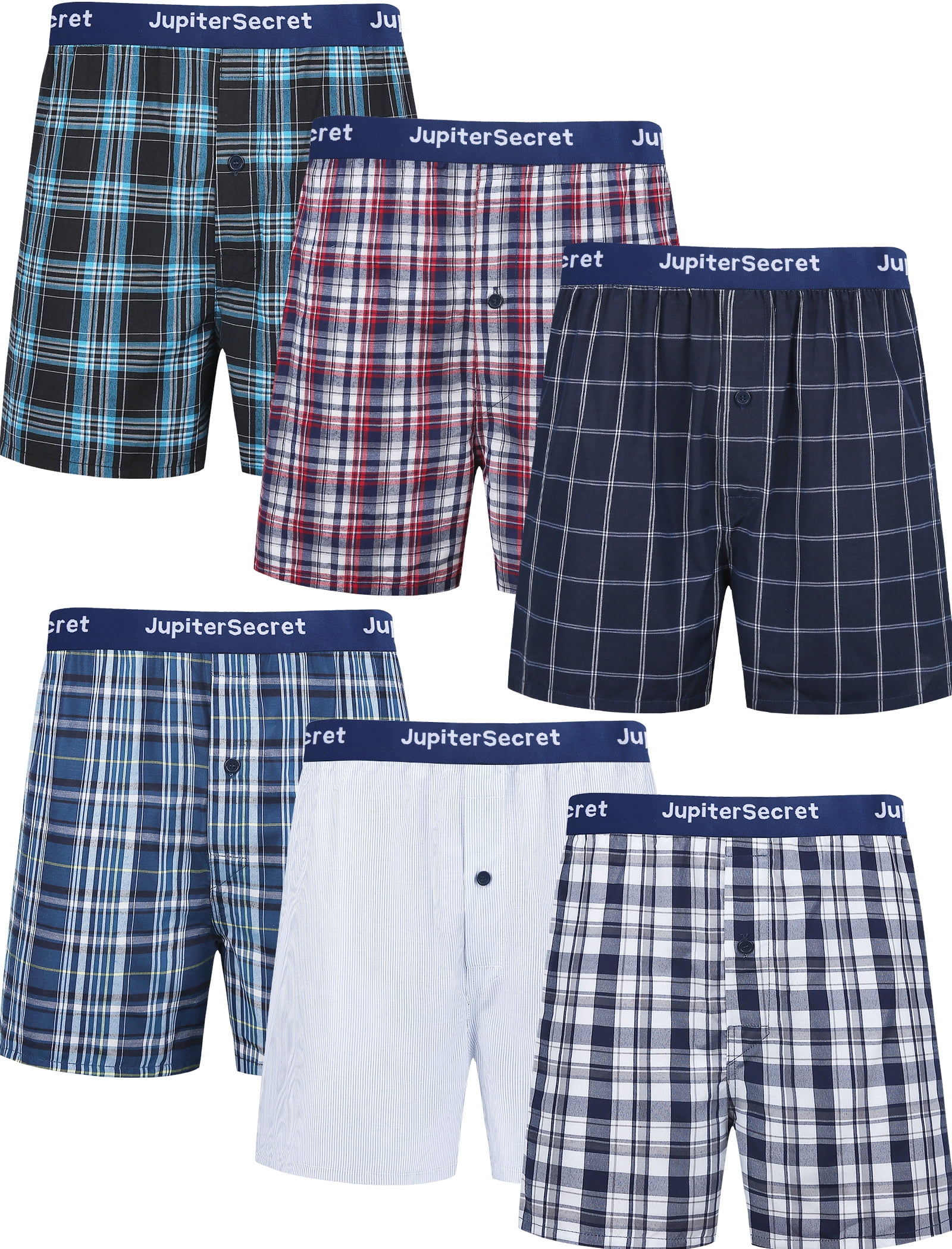 Onimisc Men's Boxer Shorts Cotton Classic Plaid Woven Boxers for Men ...