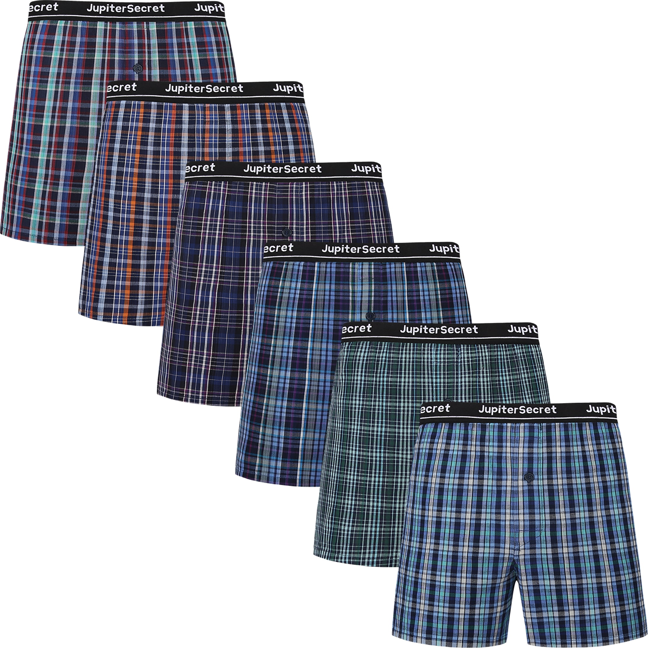 Onimisc Men's Boxers Underwear 100% Cotton Woven Boxers for Men Pack ...