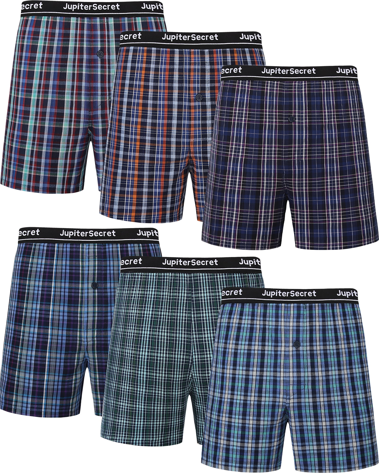 Onimisc Men's Boxers Underwear 100% Cotton Woven Boxers for Men Pack Boxer Shorts Assorted ...