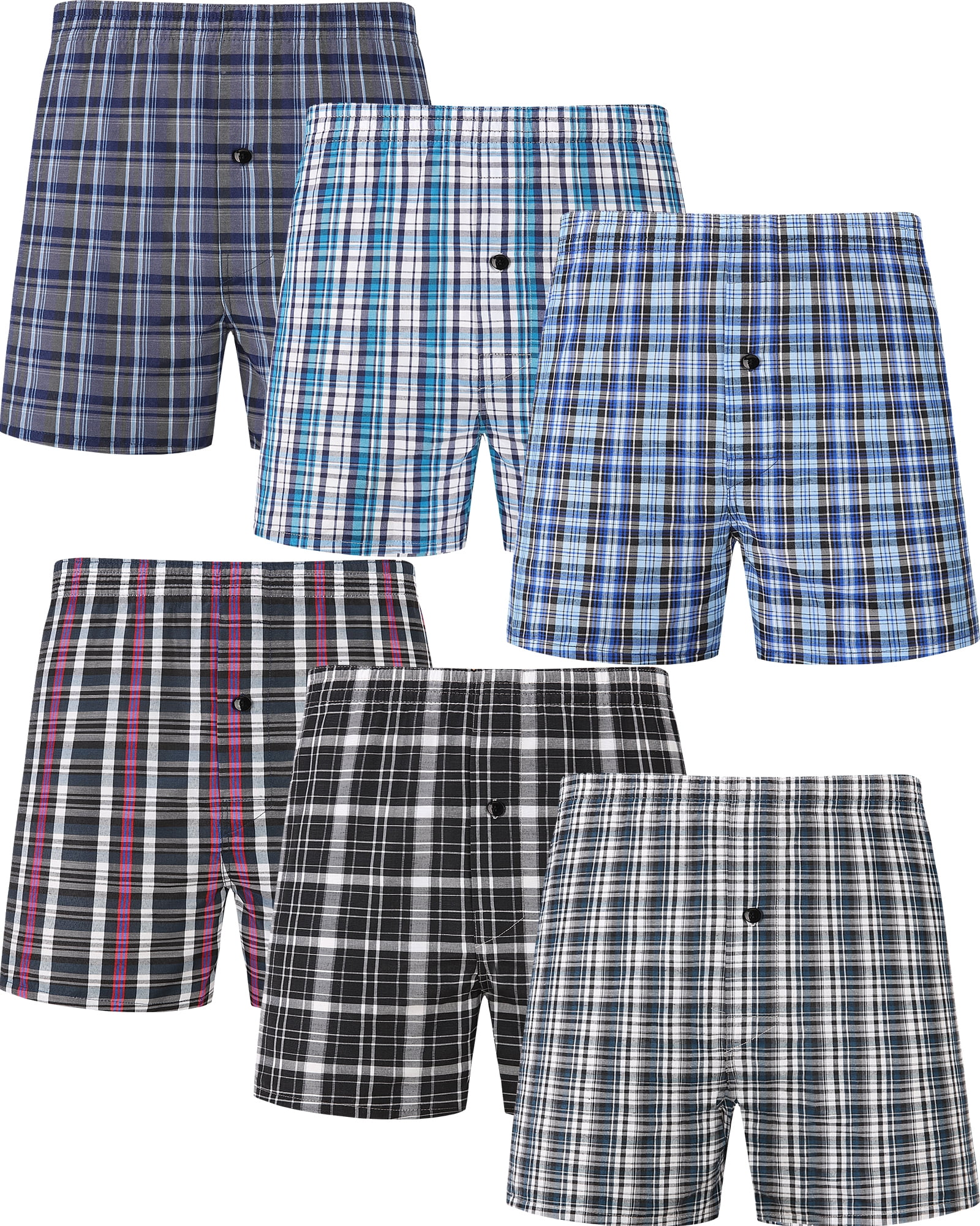 Onimisc Men's Woven Boxer Shorts Cotton Plaid Boxers for Men Underwear ...