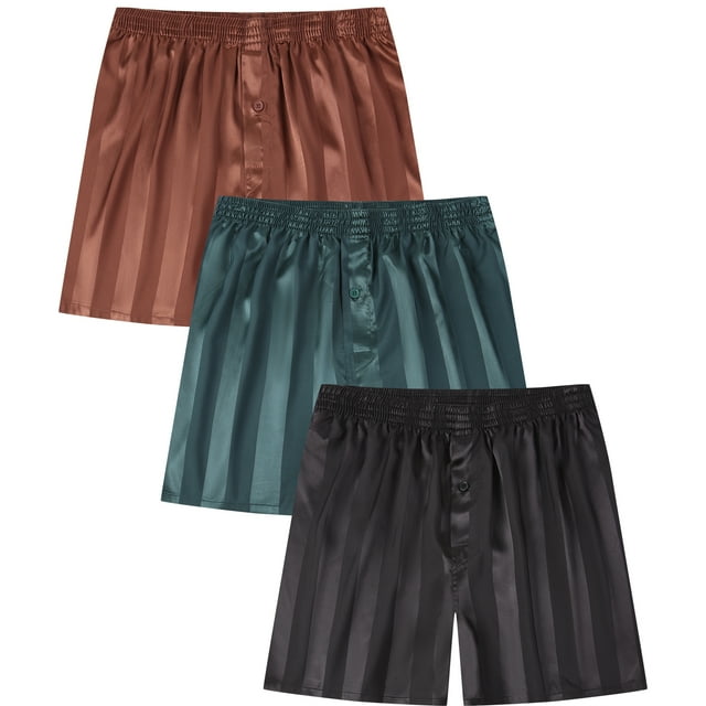 Onimisc Men's Silky Satin Boxers Shorts Elastic Waist Underwear Pajama ...