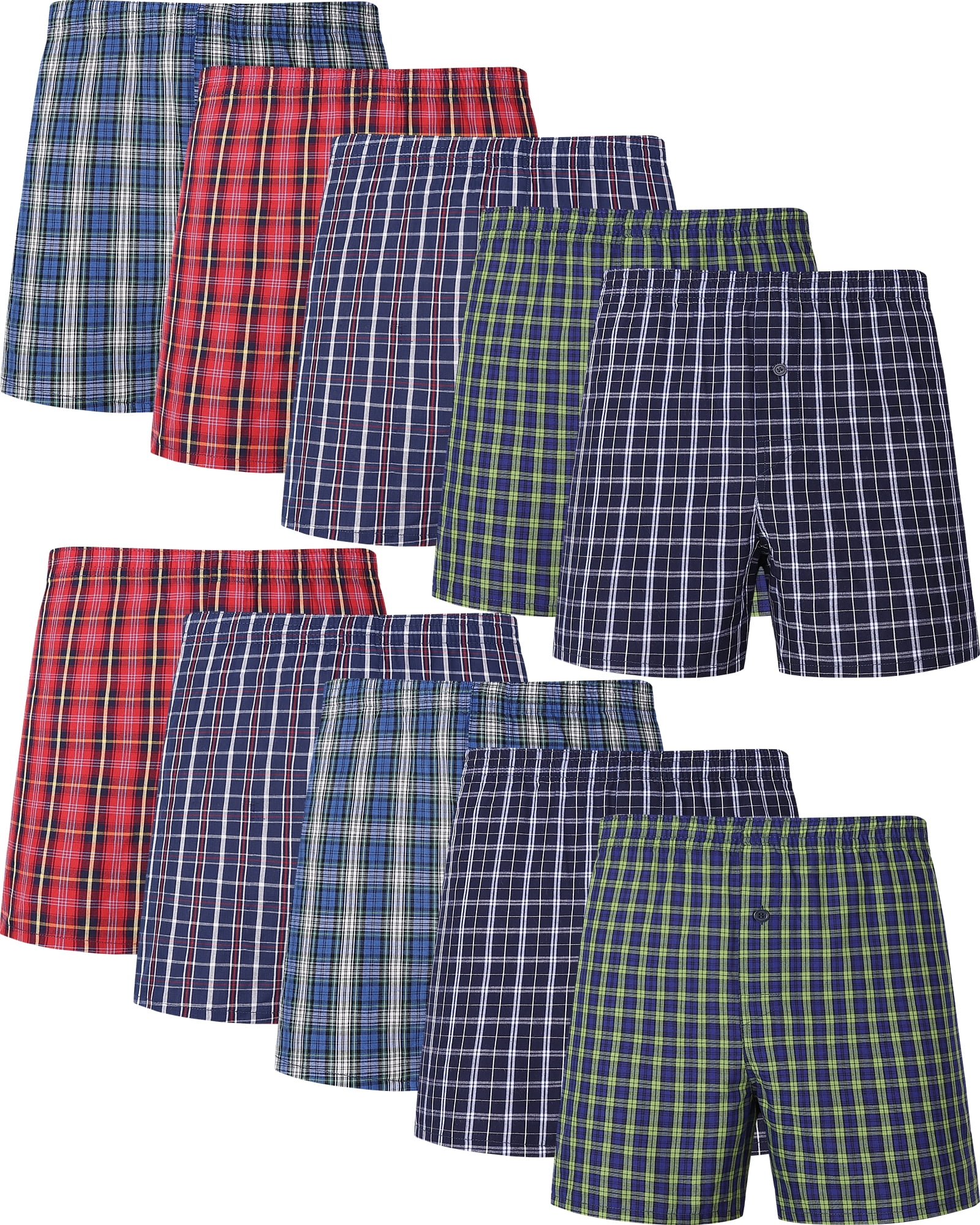 Onimisc Men's Underwear 100% Cotton Boxer Shorts Classic Plaid Woven ...