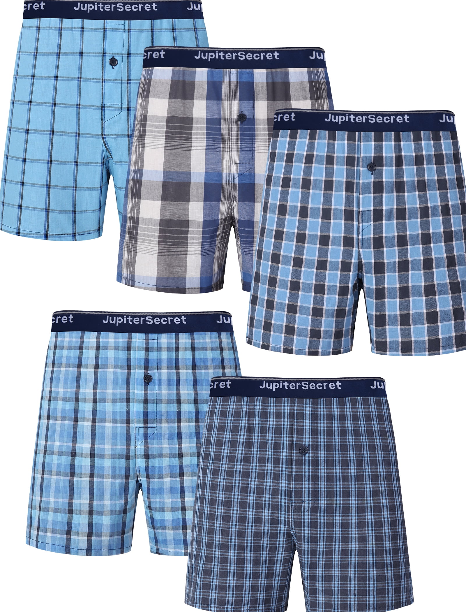 Onimisc Men's Underwear 100% Cotton Boxer Shorts Classic Plaid Woven ...