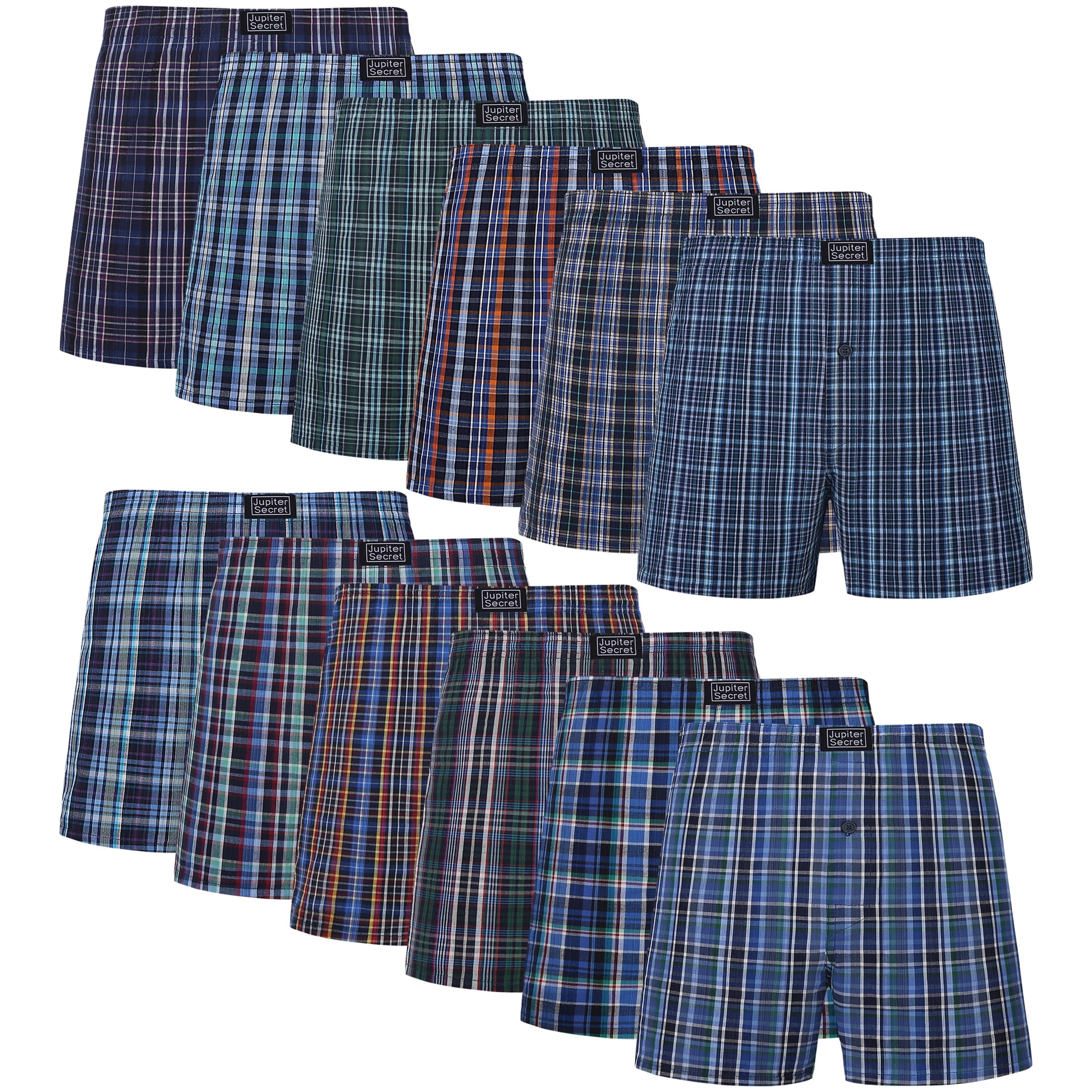 Onimisc Men's Boxers, 100% Cotton Woven Boxer Shorts, Lightweight and ...
