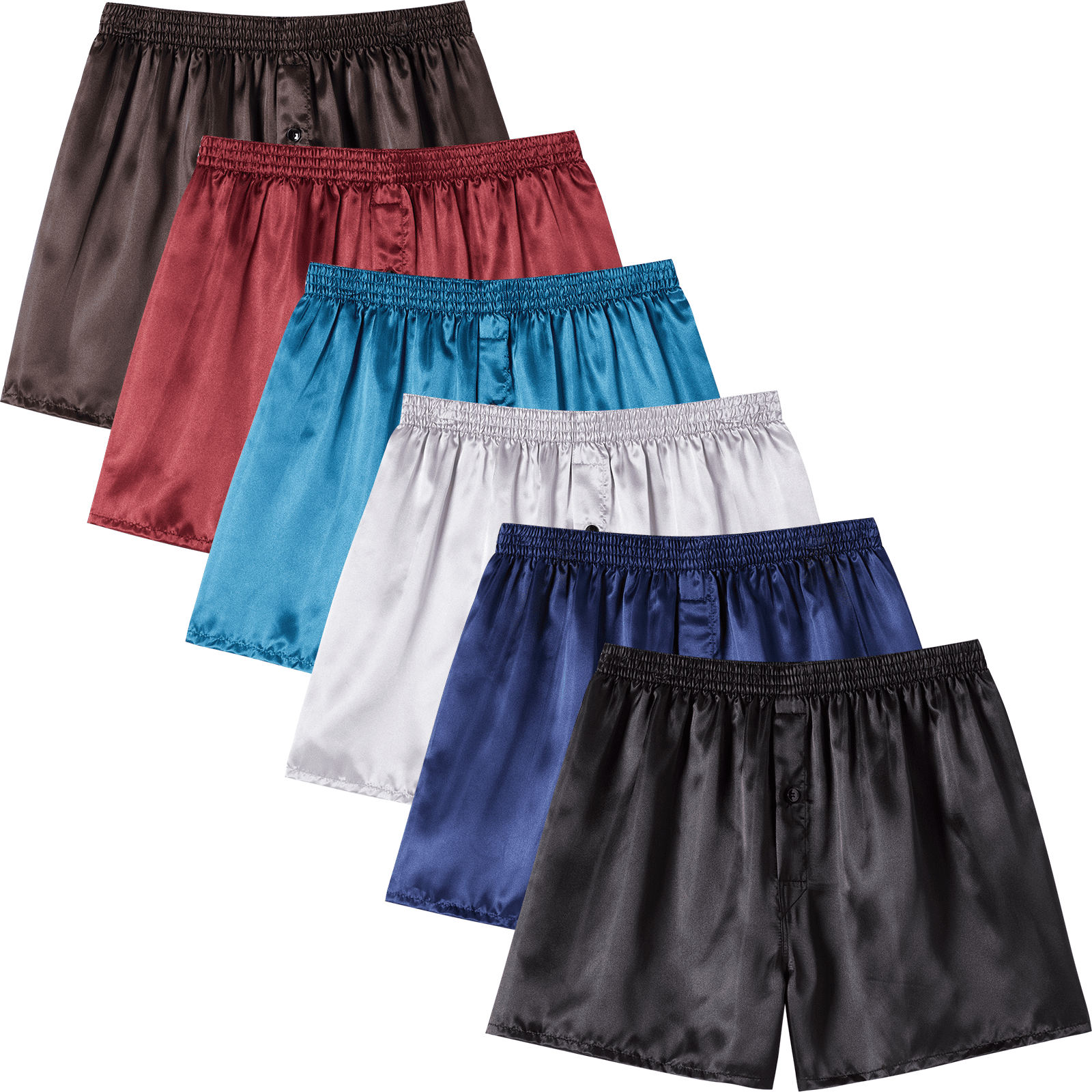 Onimisc Mens Satin Boxer Shorts Pack, Silk Feeling Sleep Shorts ...