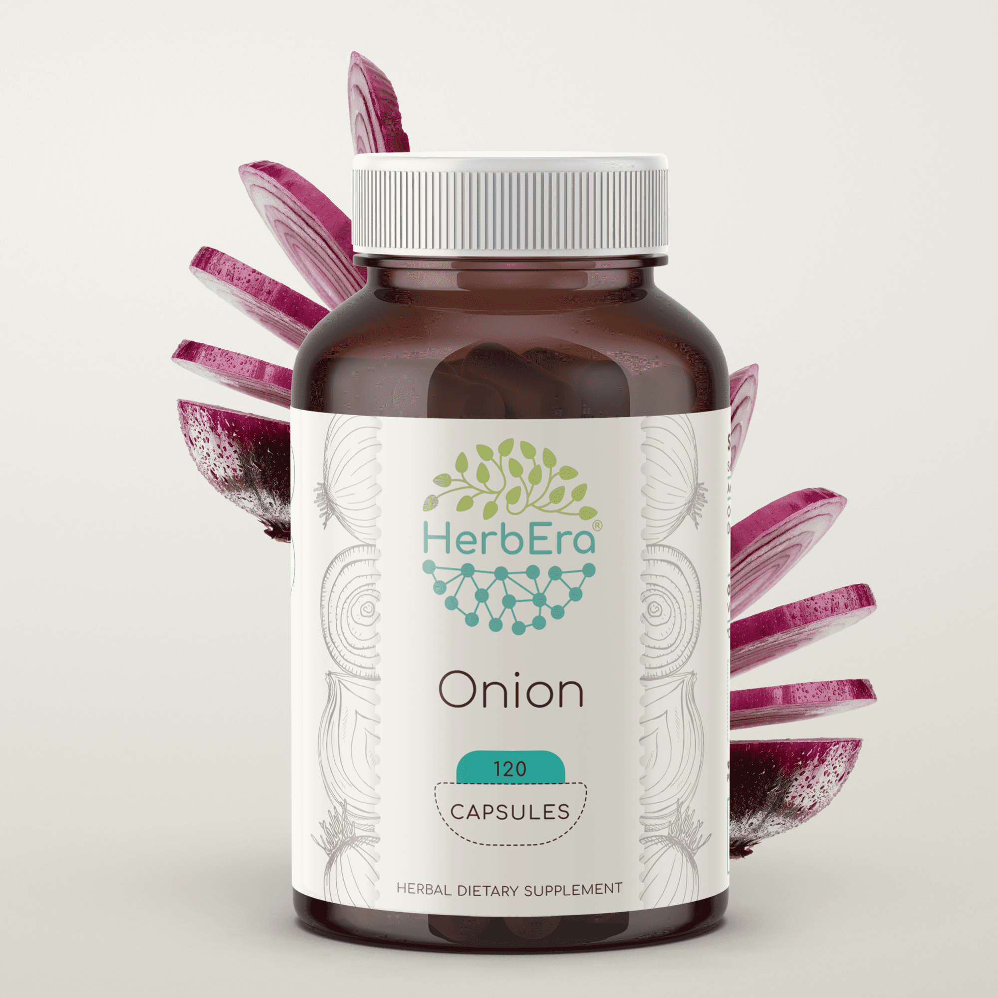 HerbEra Onion Capsules, Herbal Dietary Supplement for Immune and ...