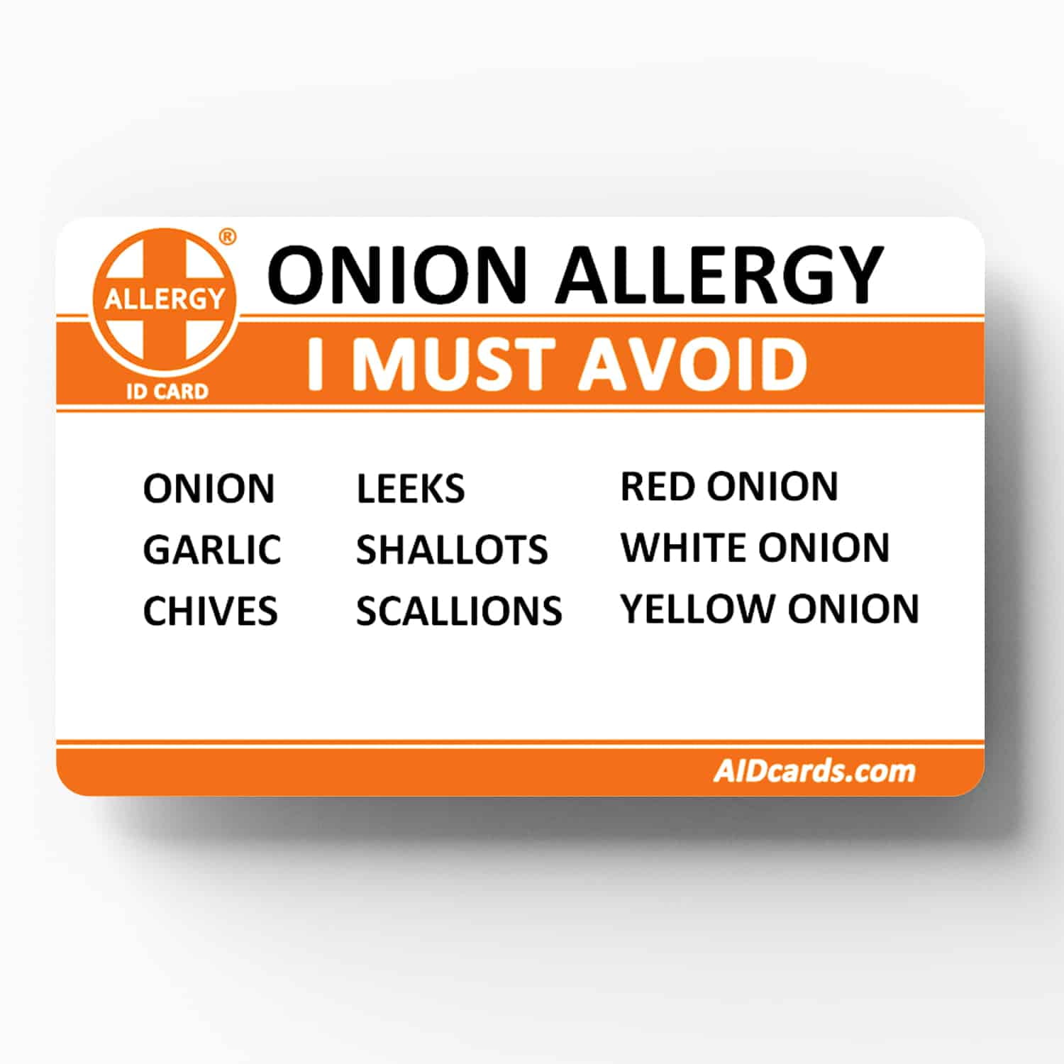Onion Allergy Card - Walmart.com