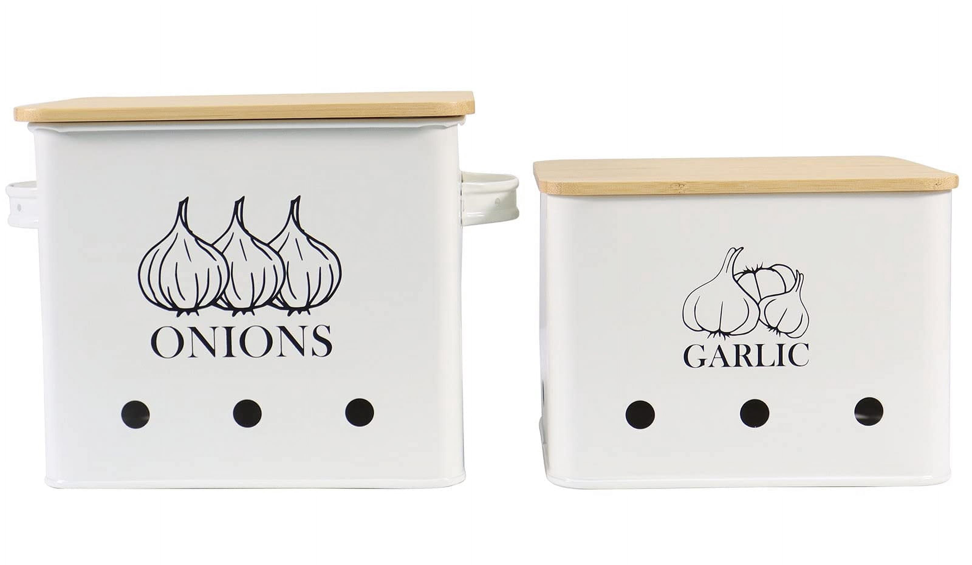 Onion Garlic Storage Bin, Food Container Set, Storage Canisters for ...
