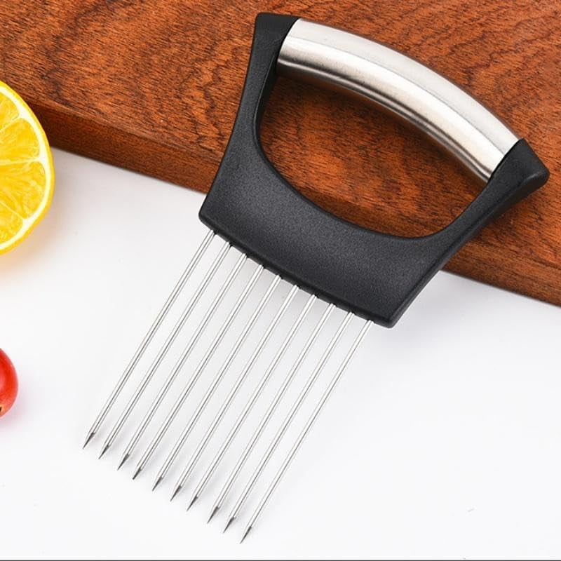 Onion Holder for Slicing, 1 Count Stainless Steel Onion Slicer Aid ...
