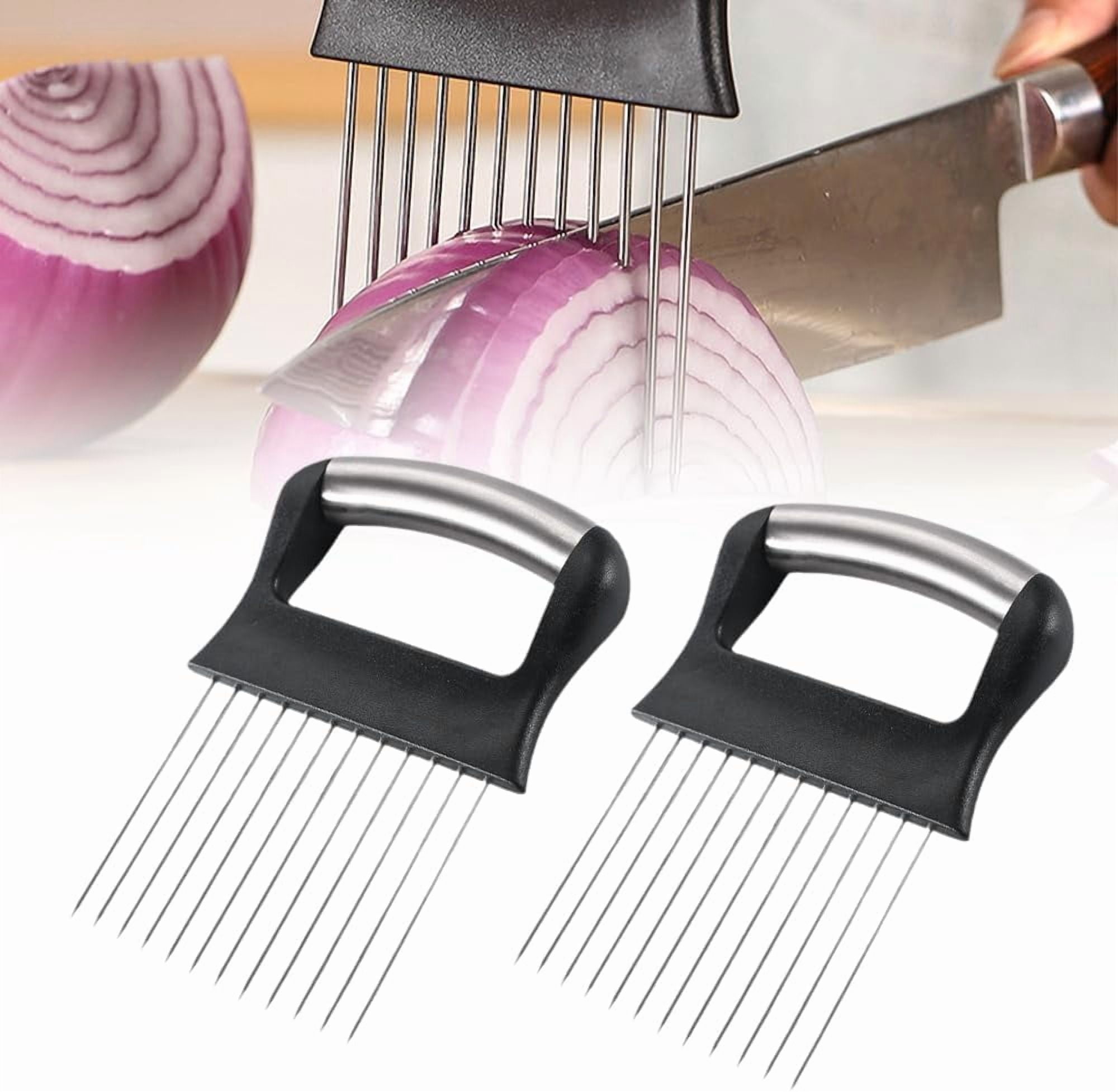 Onion Holder for Slicing, 2025 New Stainless Steel Onion Slice Holder ...