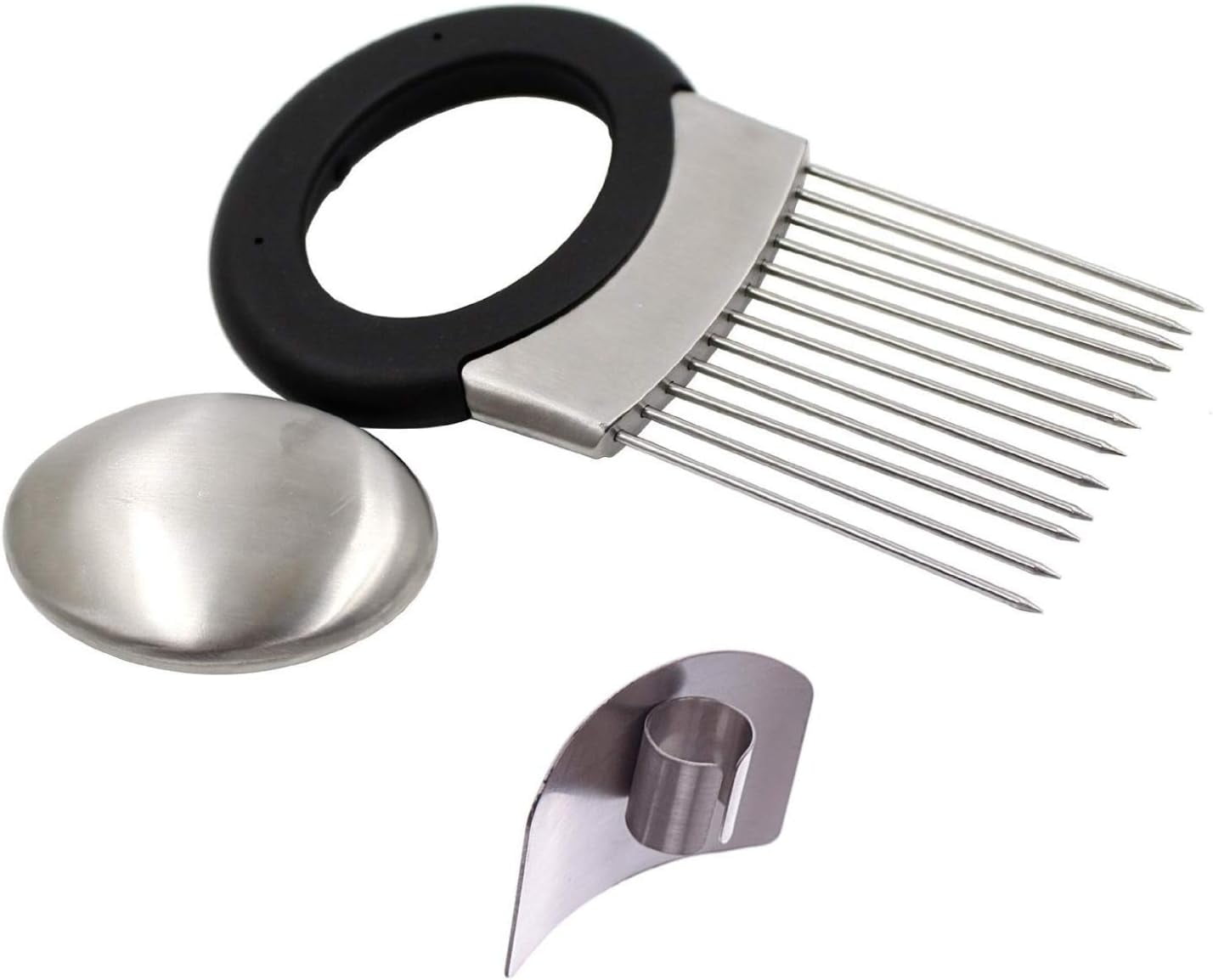 Onion Holder Vegetable Potato Cutter Slicer Gadget Stainless Steel Fork ...