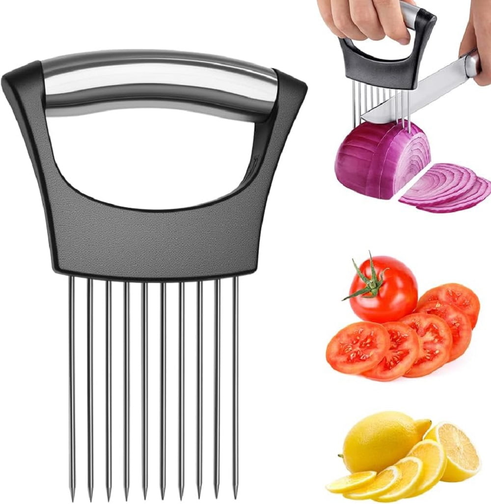 Onion Holder for Slicing, Stainless Steel OnioSlicer and Chopper, Lemon ...