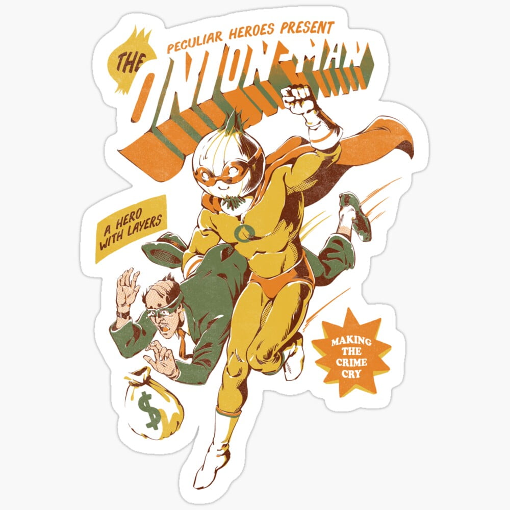 Onion Man Sticker Phone Decal Water Bottle Stickers Car Decals, Laptop ...