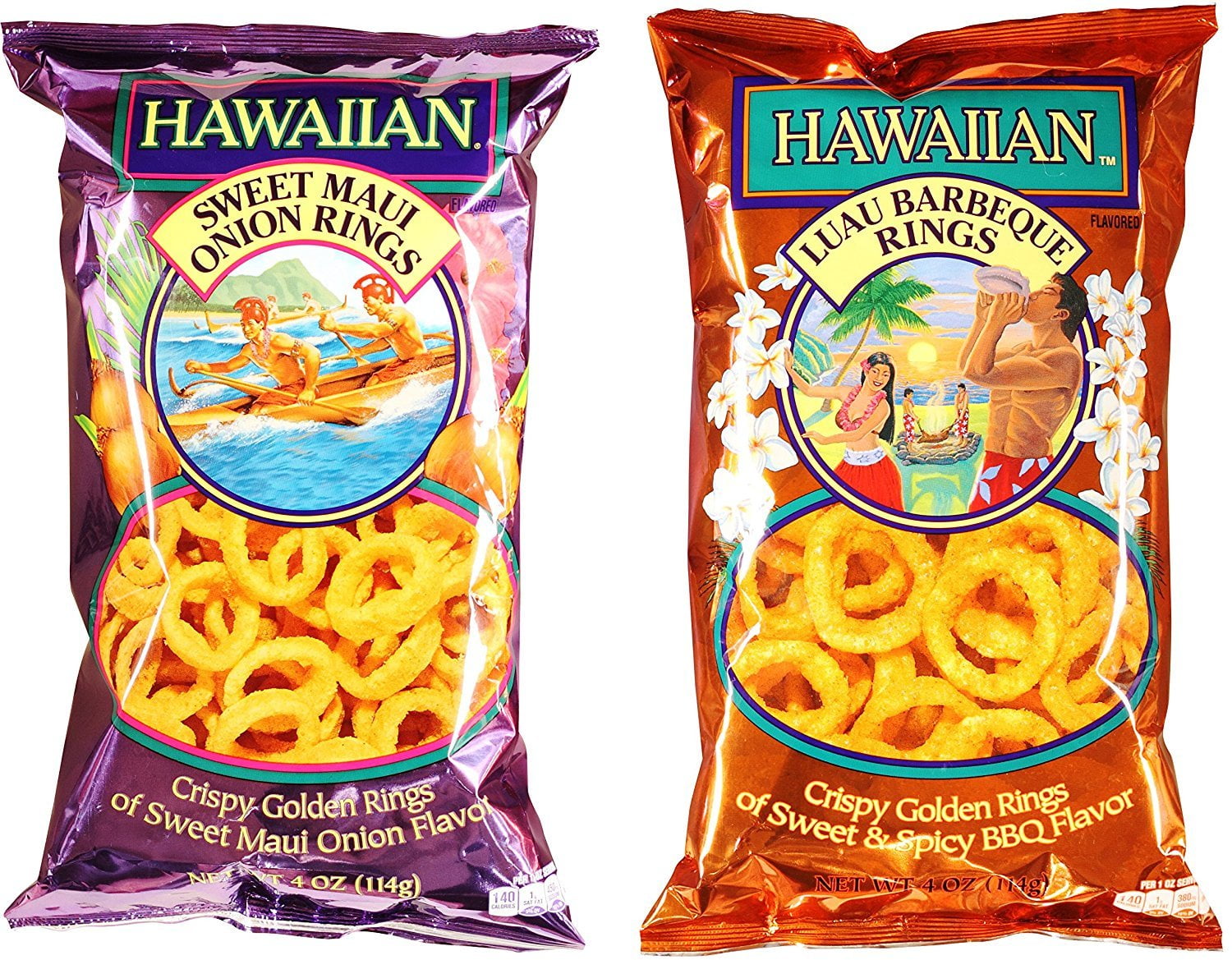 Onion Rings Variety Bundle: (1) Sweet Onion Rings 4oz, (1) Luau BBQ ...