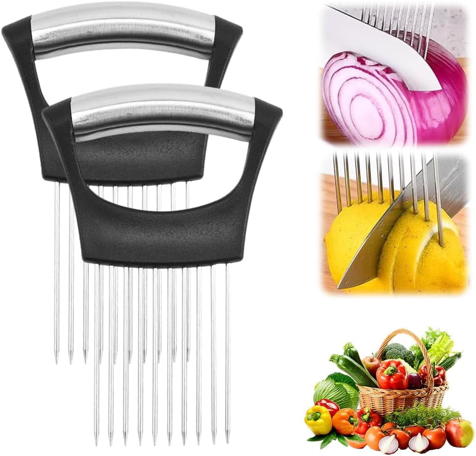Onion Slicer Holder,Stainless Steel Onion Cutter for Slicing and ...