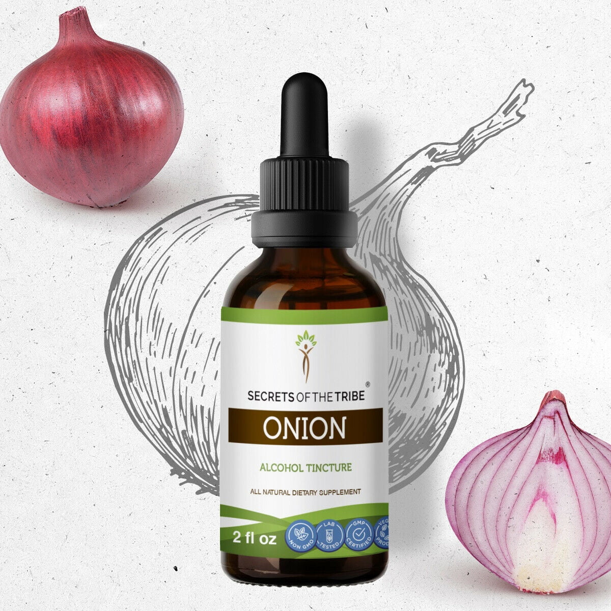 Onion Tincture Alcohol Extract, Organic Onion (Allium Cepa) Dried Bulb ...