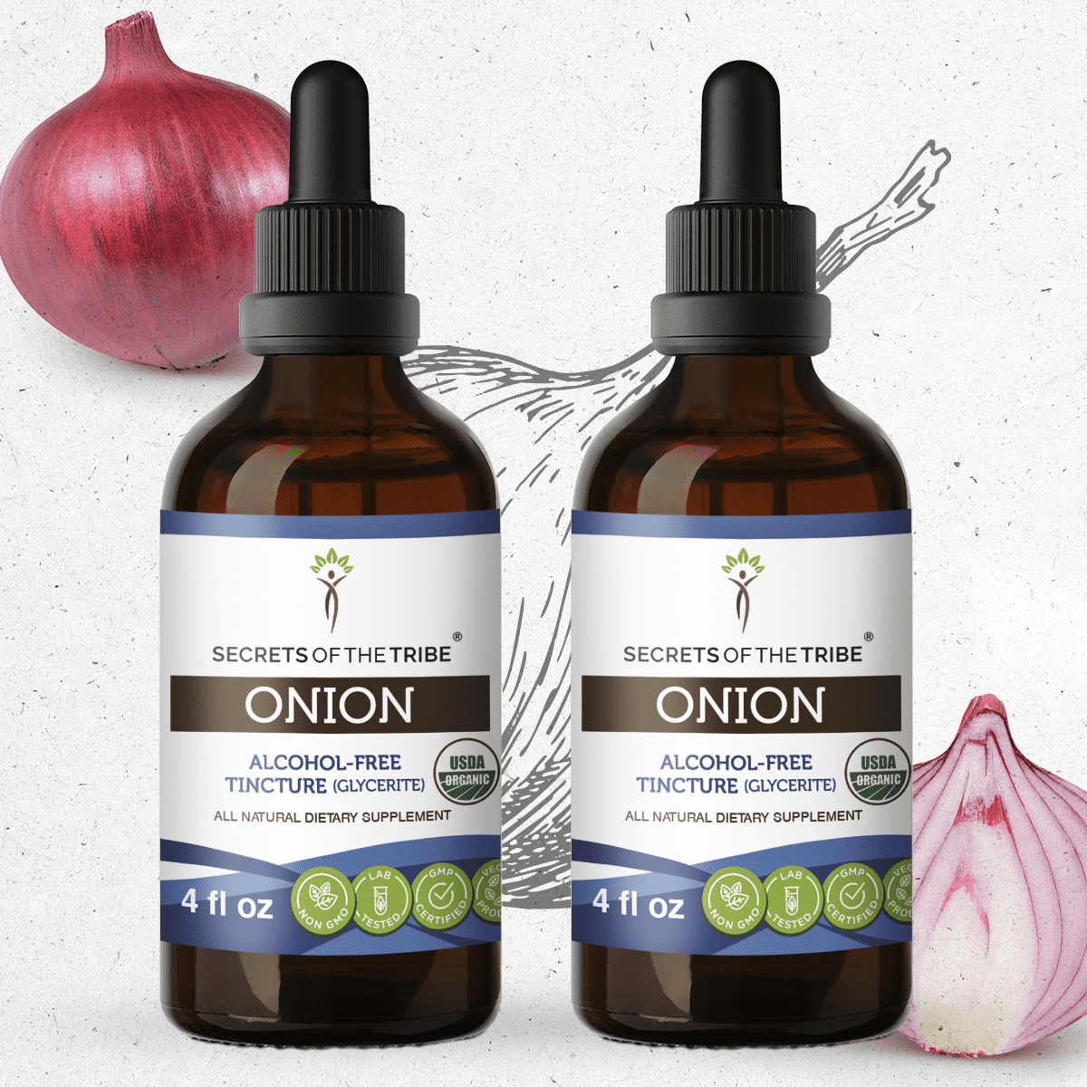 Onion Tincture Alcohol-FREE Extract, Onion (Allium Cepa) Dried Bulb 2x4 ...