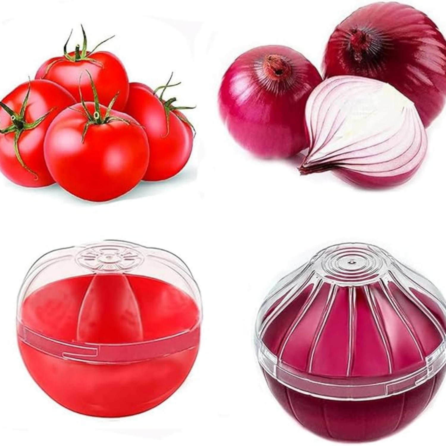 Onion Tomato Keeper Saver Storage Containers, 2 Fruit and Vegetable ...