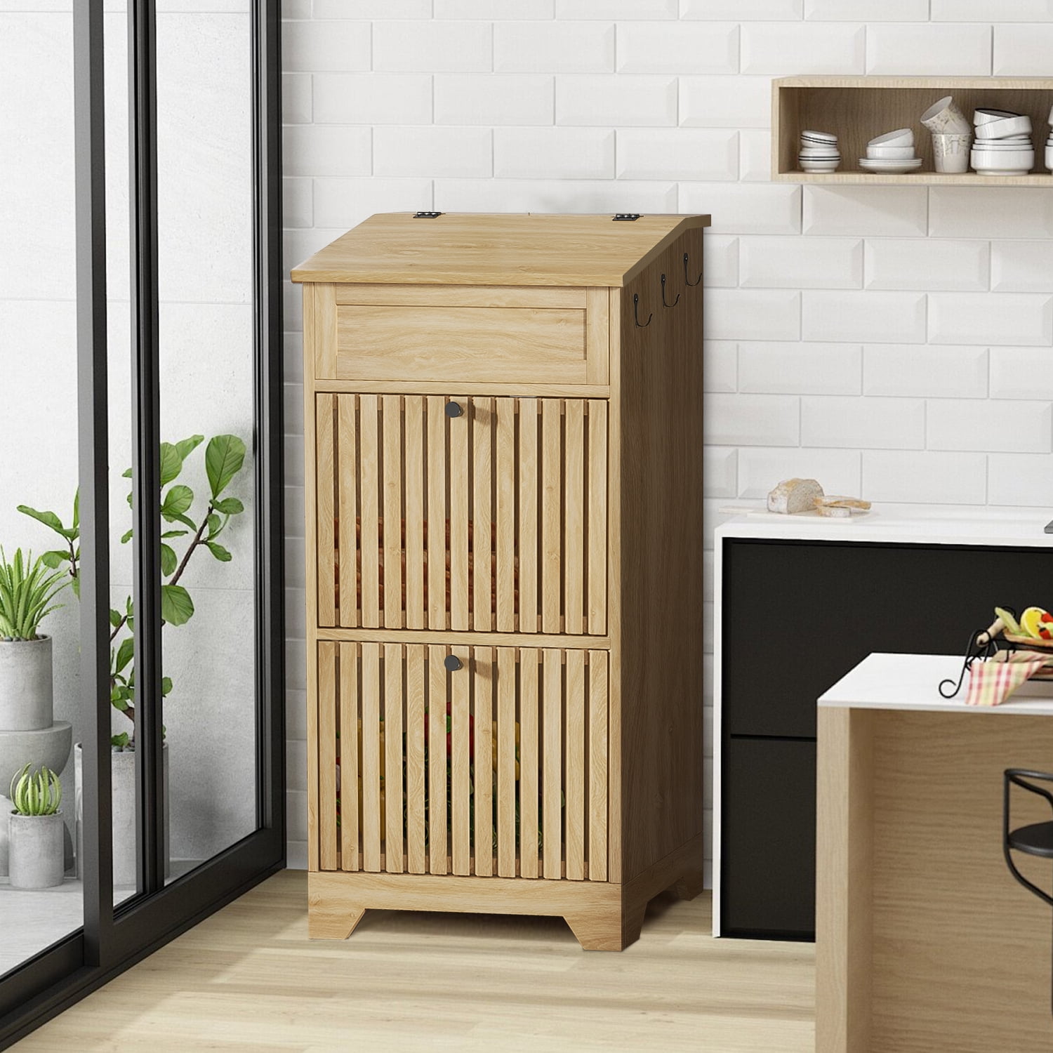 Onion and Potato Storage Bin Wood, Fruit and Vegetable Storage Box ...