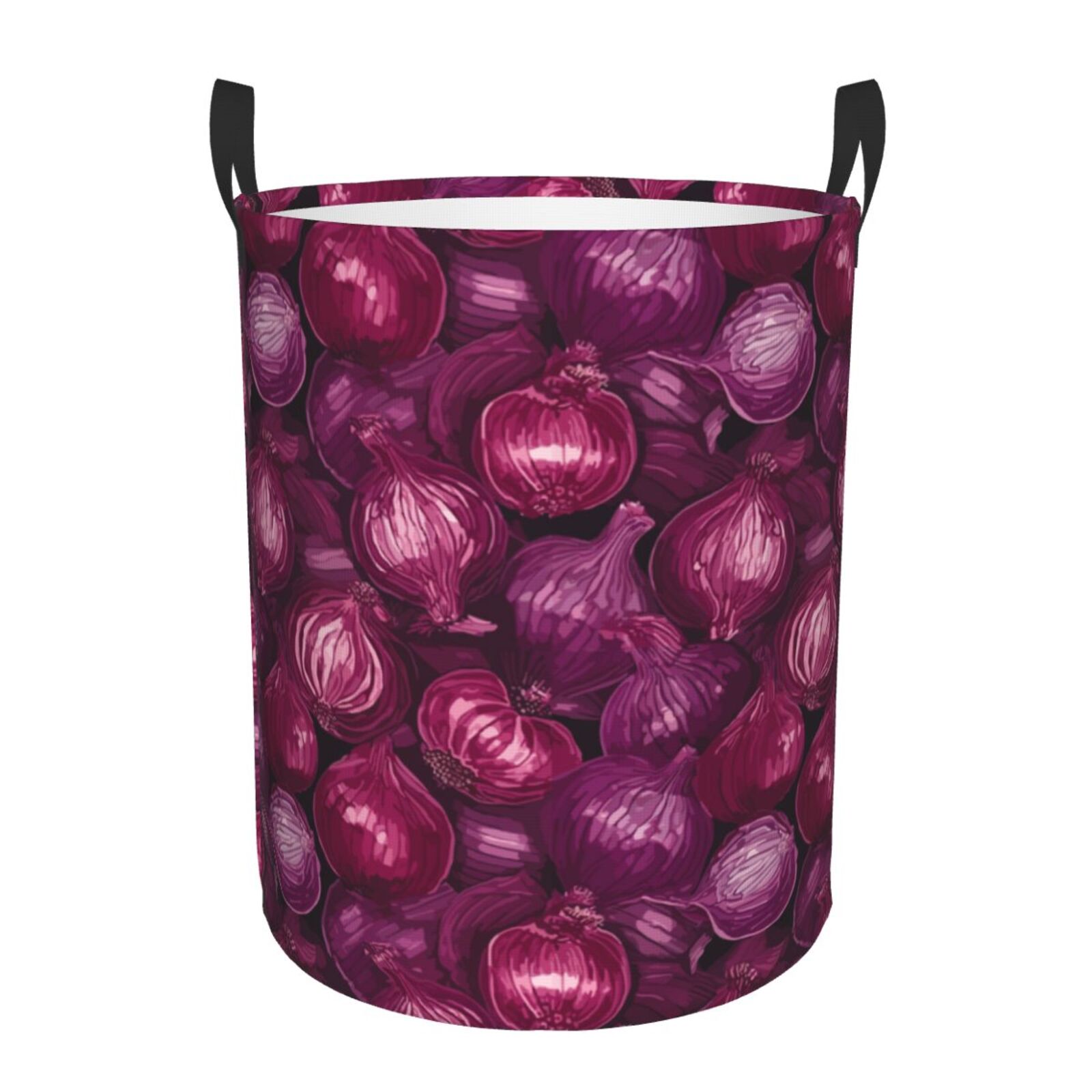 Onion purple print Laundry Basket with Handles - Freestanding Laundry ...