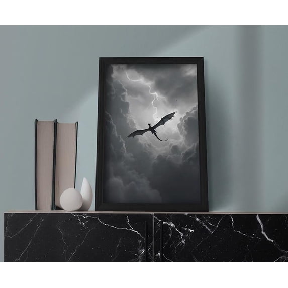 Onix Storm - Dragon flying under a storm, with lightning canvas. Fourth ...