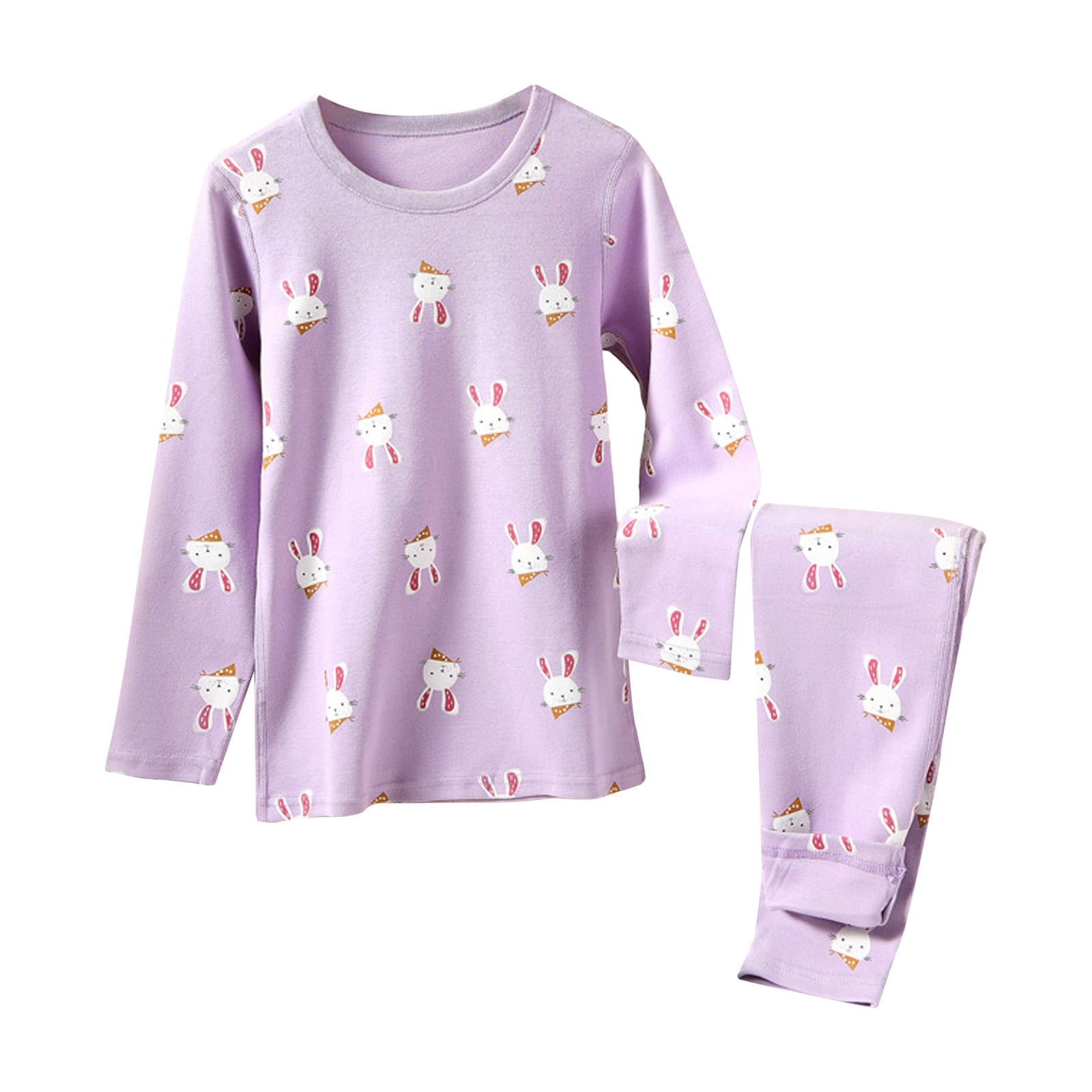 Onlfs Toddler Girl's Pajama Sets Cartoon Print Cute Long Sleeve Sleep ...