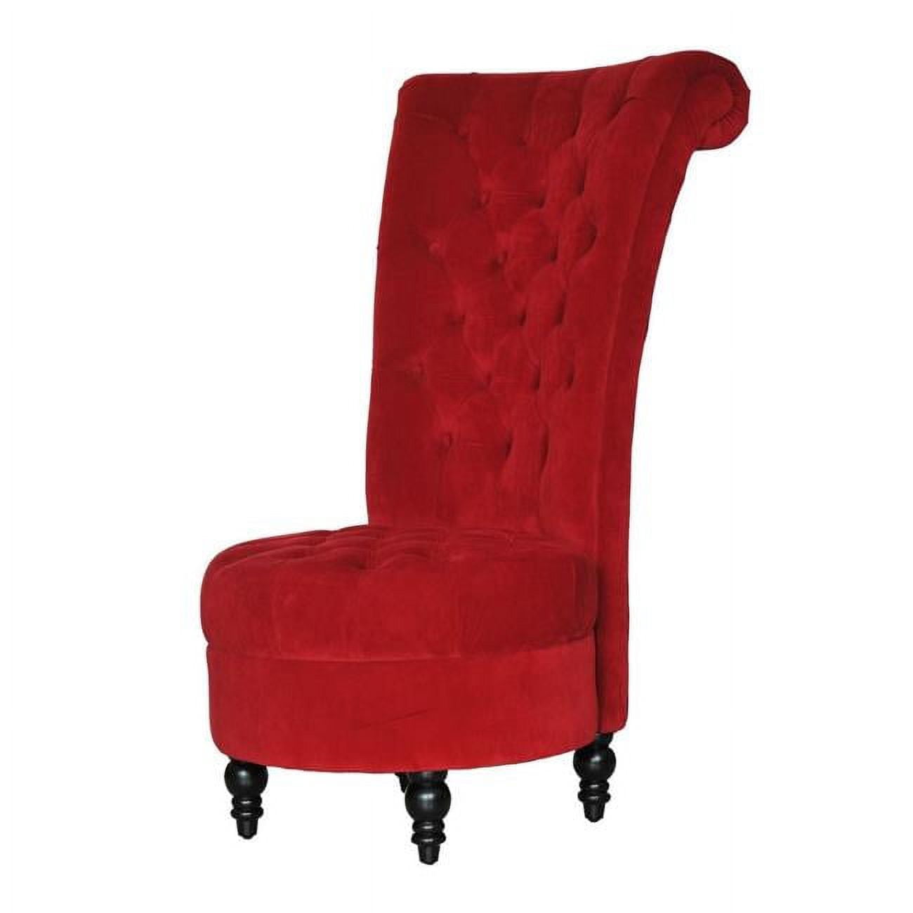 Online Gym Shop CB16331 Tufted High Back Velvet Accent Chair, Red - 45 ...