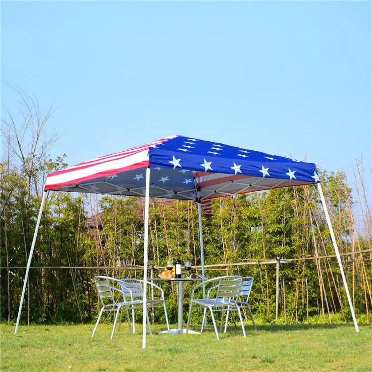 Online Gym Shop Outdoor Slant Leg Pop-Up Canopy Tent - American Flag ...