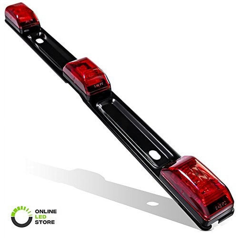 15" Red 9-LED Light Bar, Black Bracket, IP67, DOT Certified for 80 ...