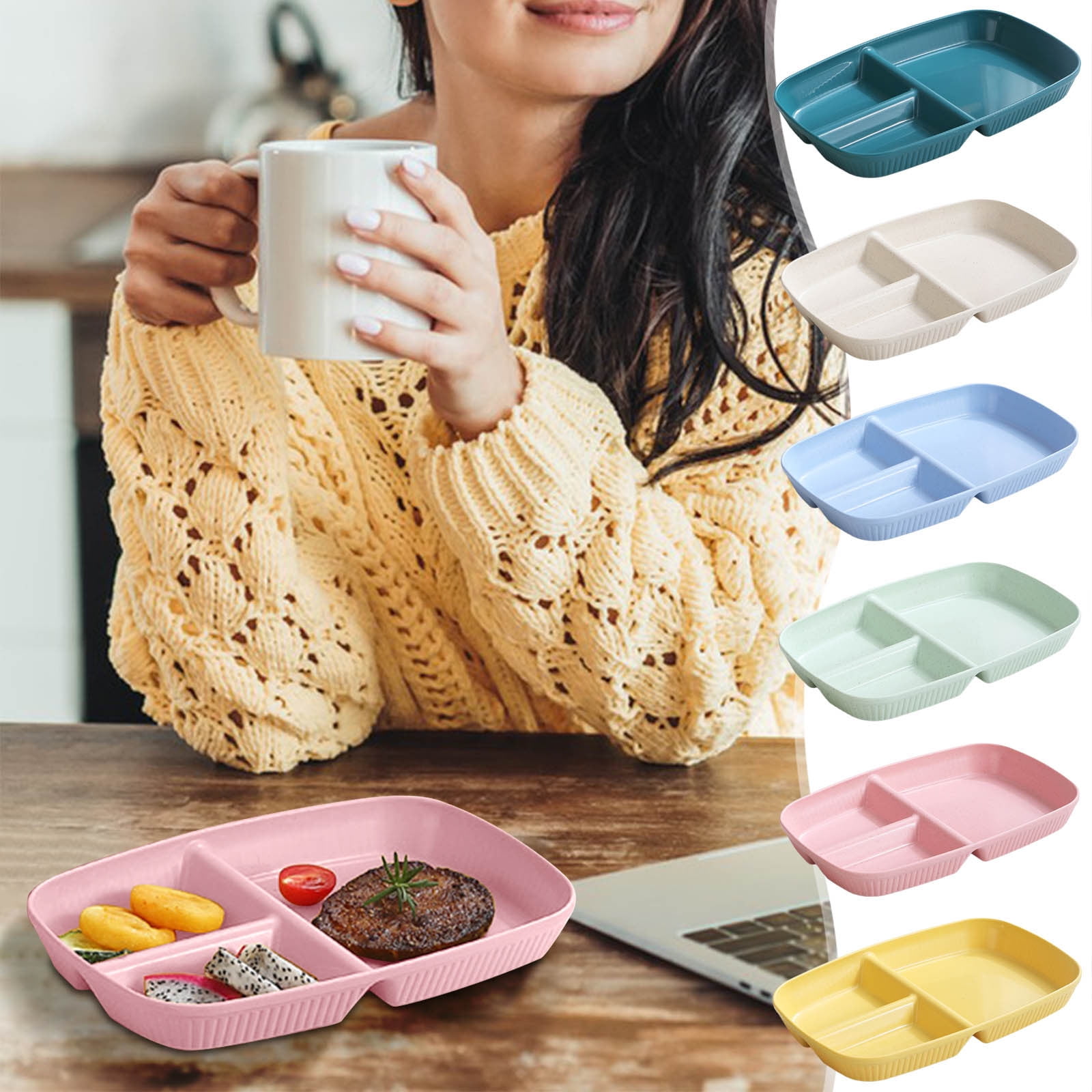 Online Only, Portable Food Container, 3-compartment Bento Box ...