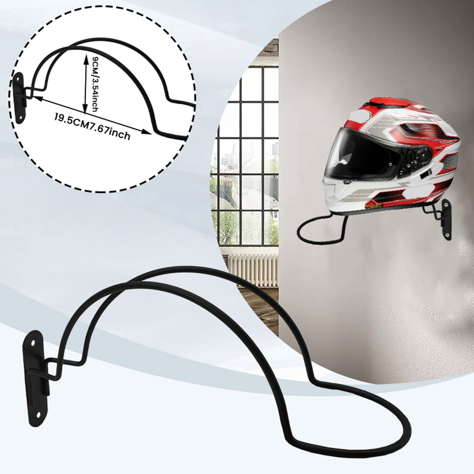 Online Only, Wall Mounted Helmet Rack, Metal Hook Display Stand ...