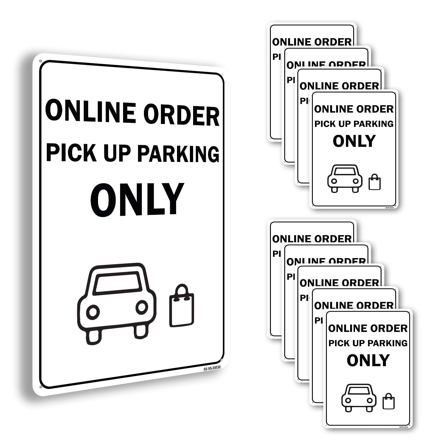 Online Order Pick Up Parking Only Public Safety Rigid Plastic Sign 24 ...