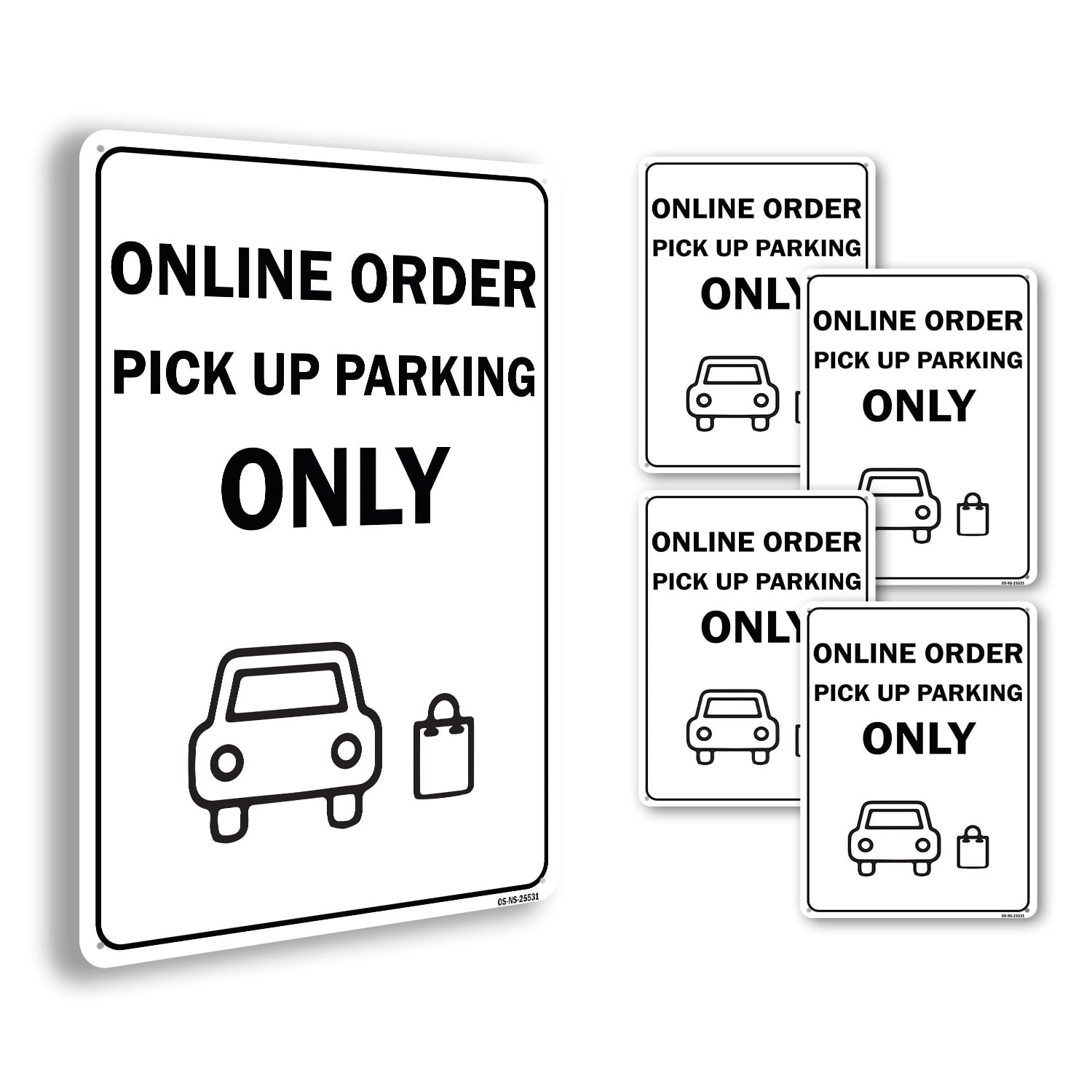 Online Order Pick Up Parking Only Public Safety Rigid Plastic Sign 24 ...