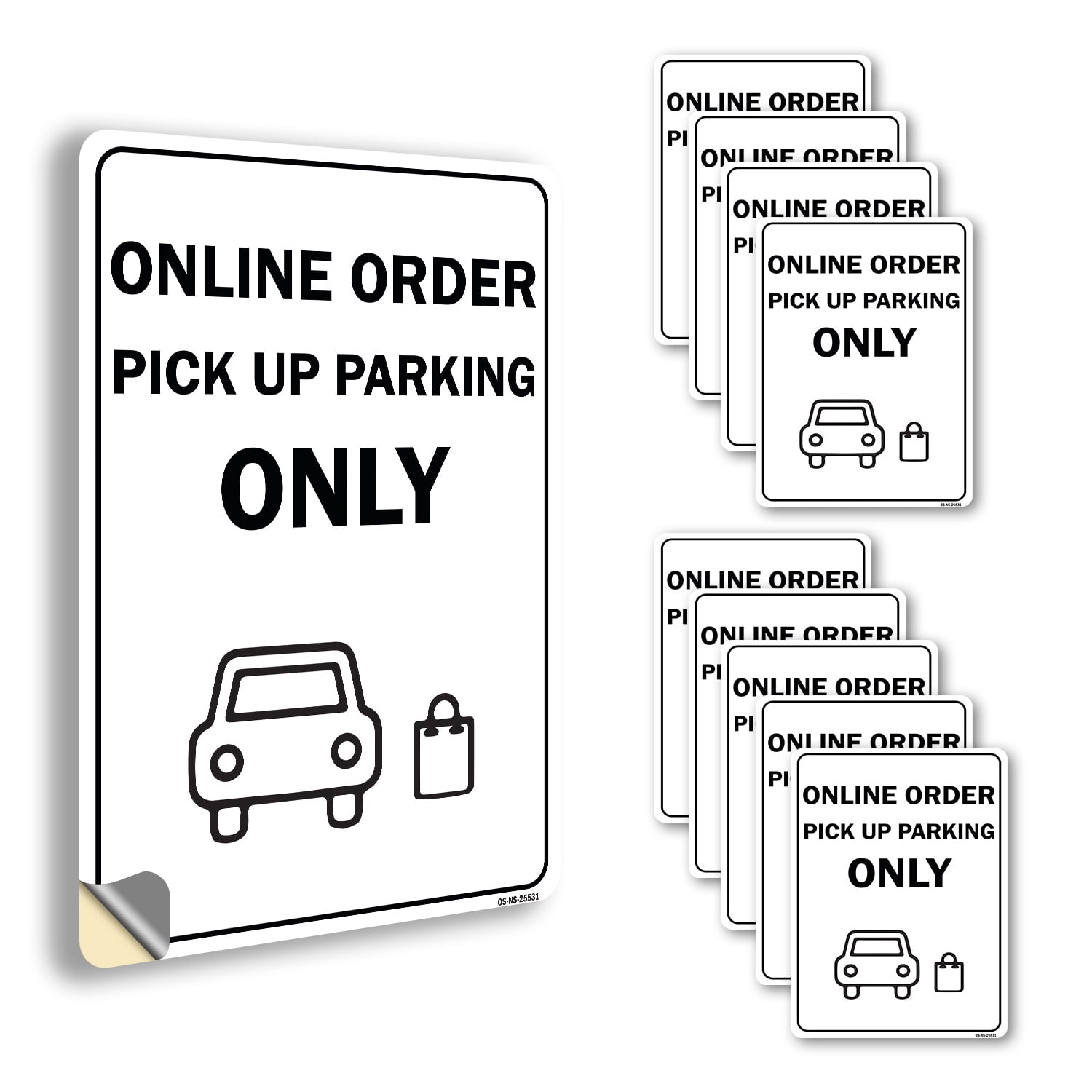 Online Order Pick Up Parking Only Public Safety Vinyl Decal Label 24 ...