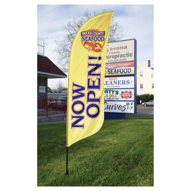 Online Stores Blade and Teardrop Pole Outdoor Black Decor - 14ft - Walmart Business Supplies