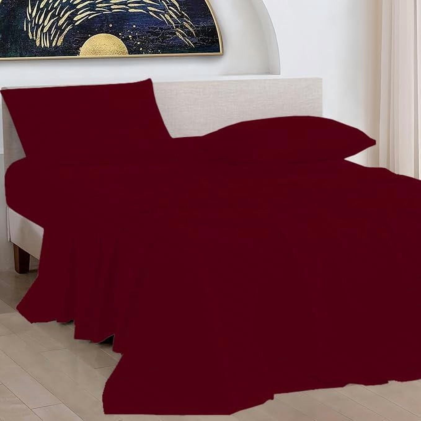 OnlineBestDeal's 4-Piece 800 Thread Count Cotton Red Bed Sheet Set ...