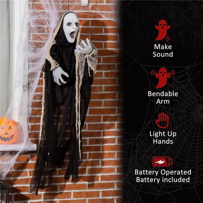OnlineGymShop CB24287 5' Halloween Ghost with Spooky Sounds and ...